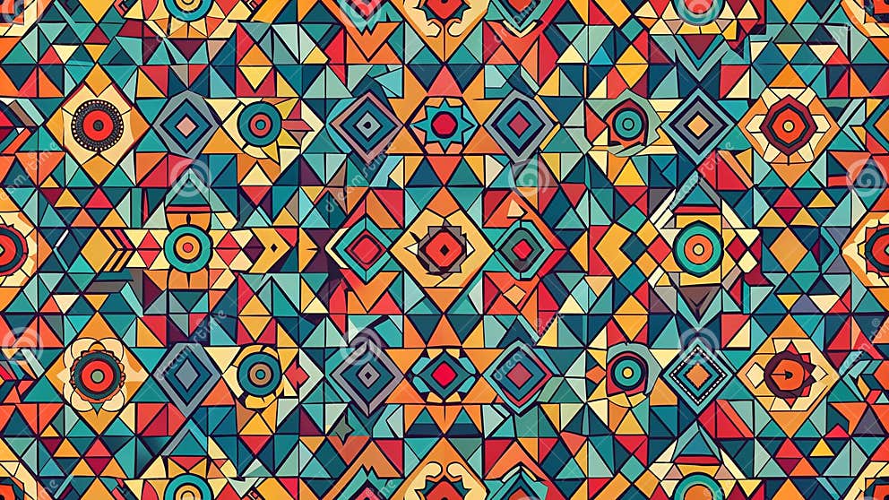 Abstract Seamless Pattern of Arbitrary Geometric Shapes. Template for ...