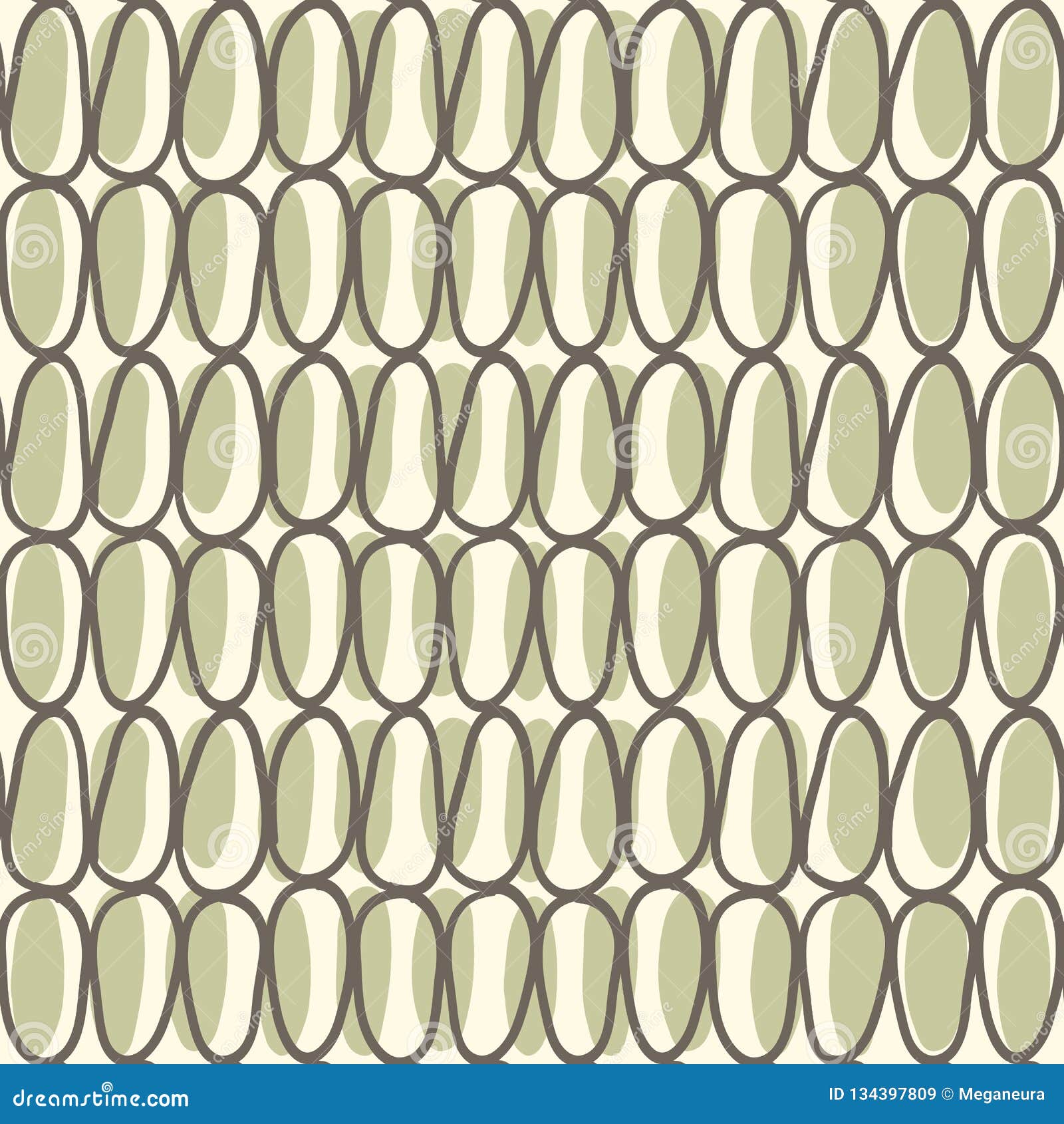 Abstract Seamless Pattern Background. Colorful Hand-drawn Oval Shapes ...