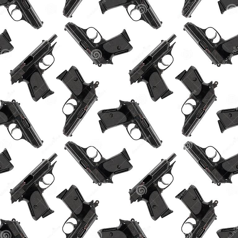 Abstract Seamless Pattern Background. Firearms. Gun Stock Illustration ...