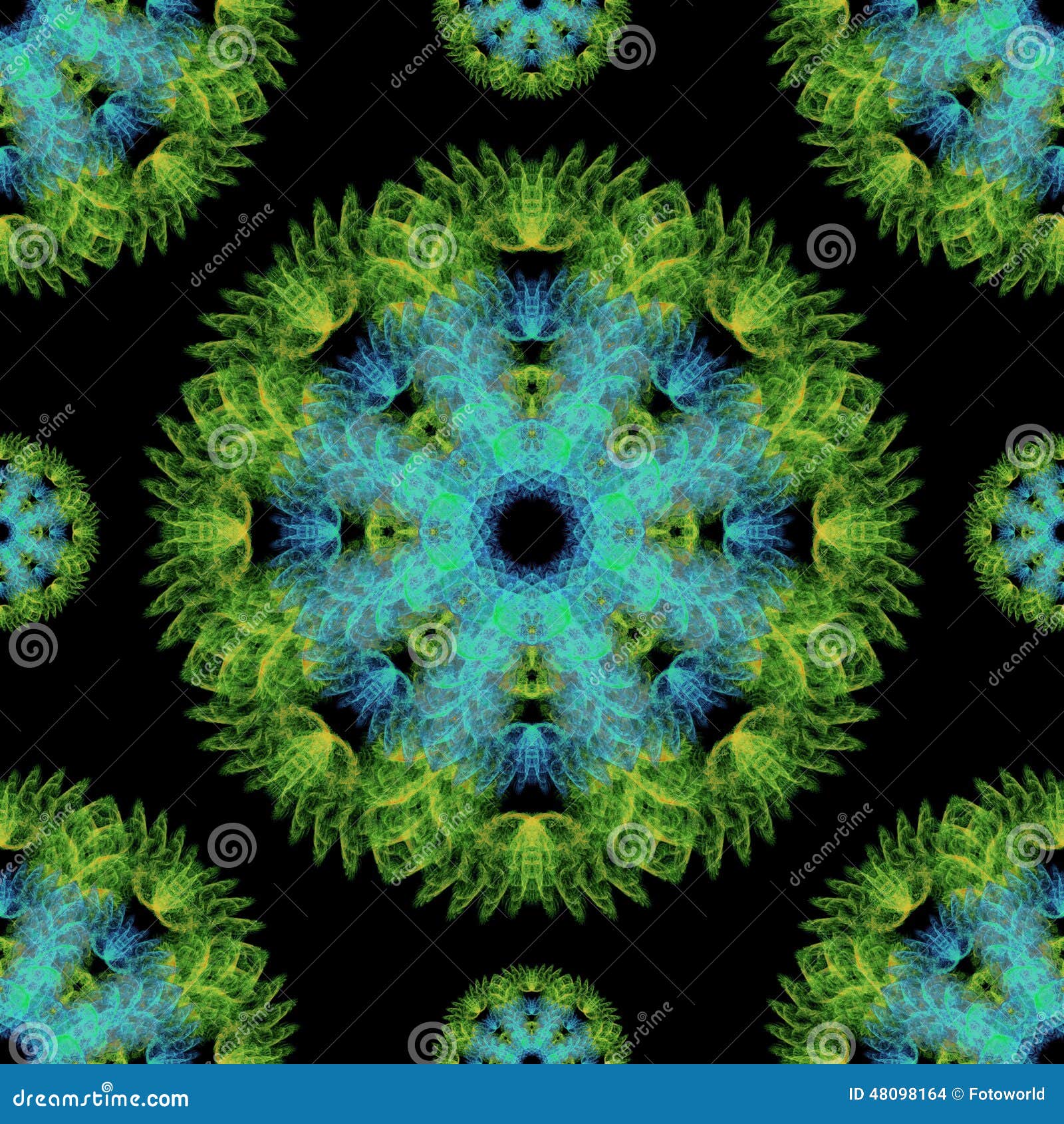 Abstract Seamless Pattern Background. Green Flower Stock Illustration ...