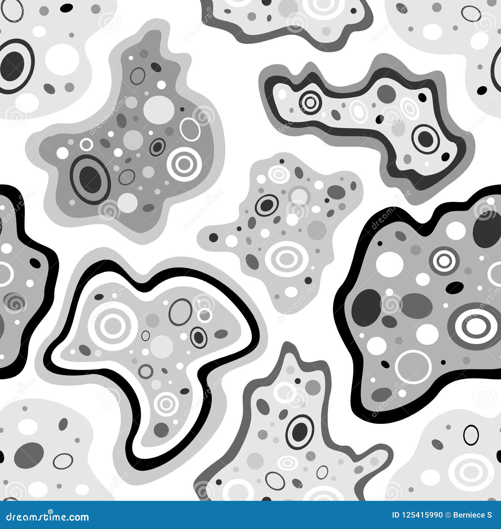 A Pattern with Cool Blobs, Achromatic Stock Vector - Illustration of ...
