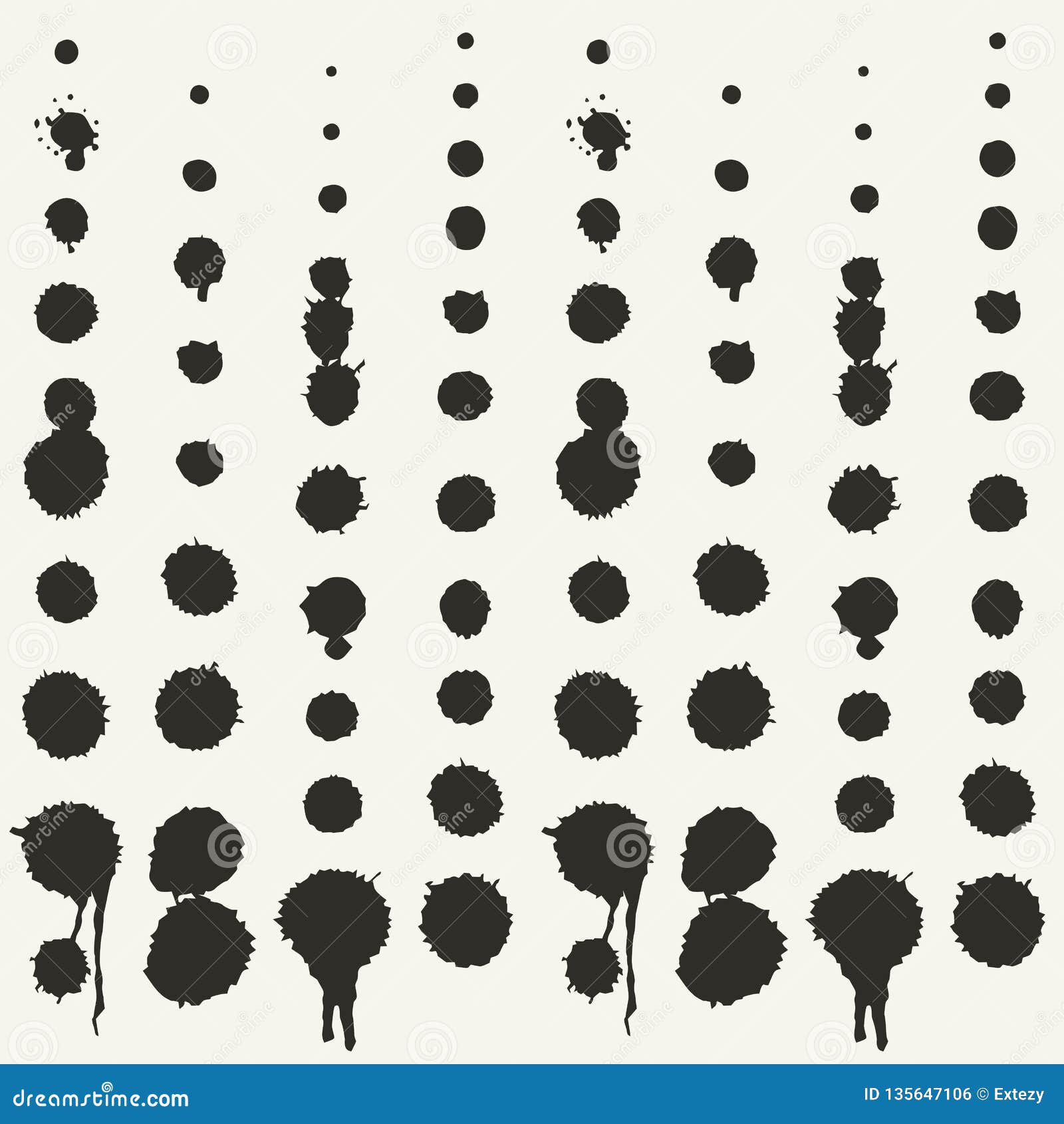 Abstract Seamless Pattern. Background with Round Brush Strokes and ...