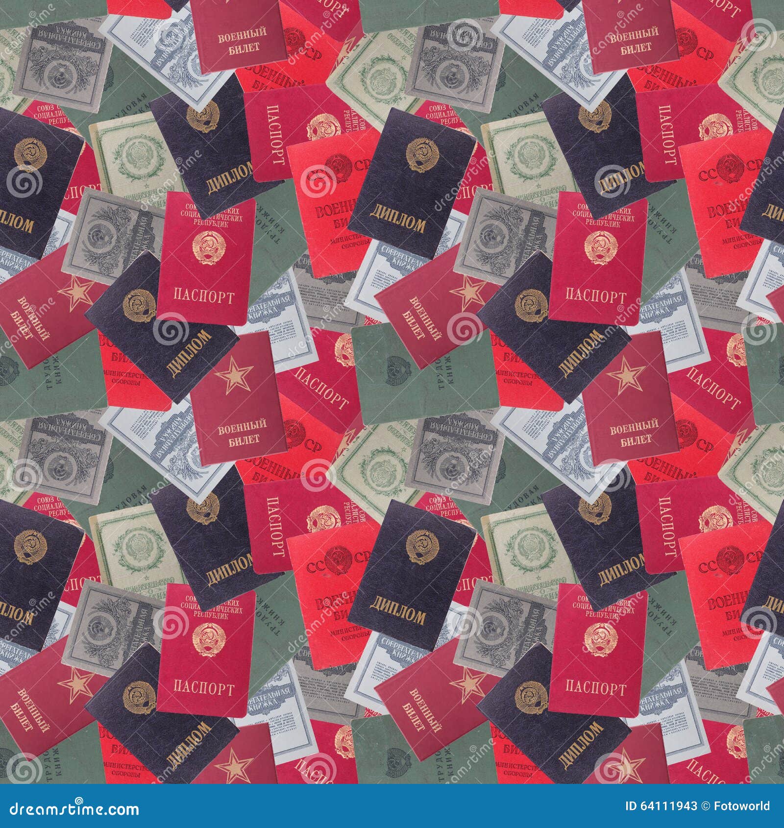 Abstract Seamless Pattern Background. Soviet Document Stock Image ...