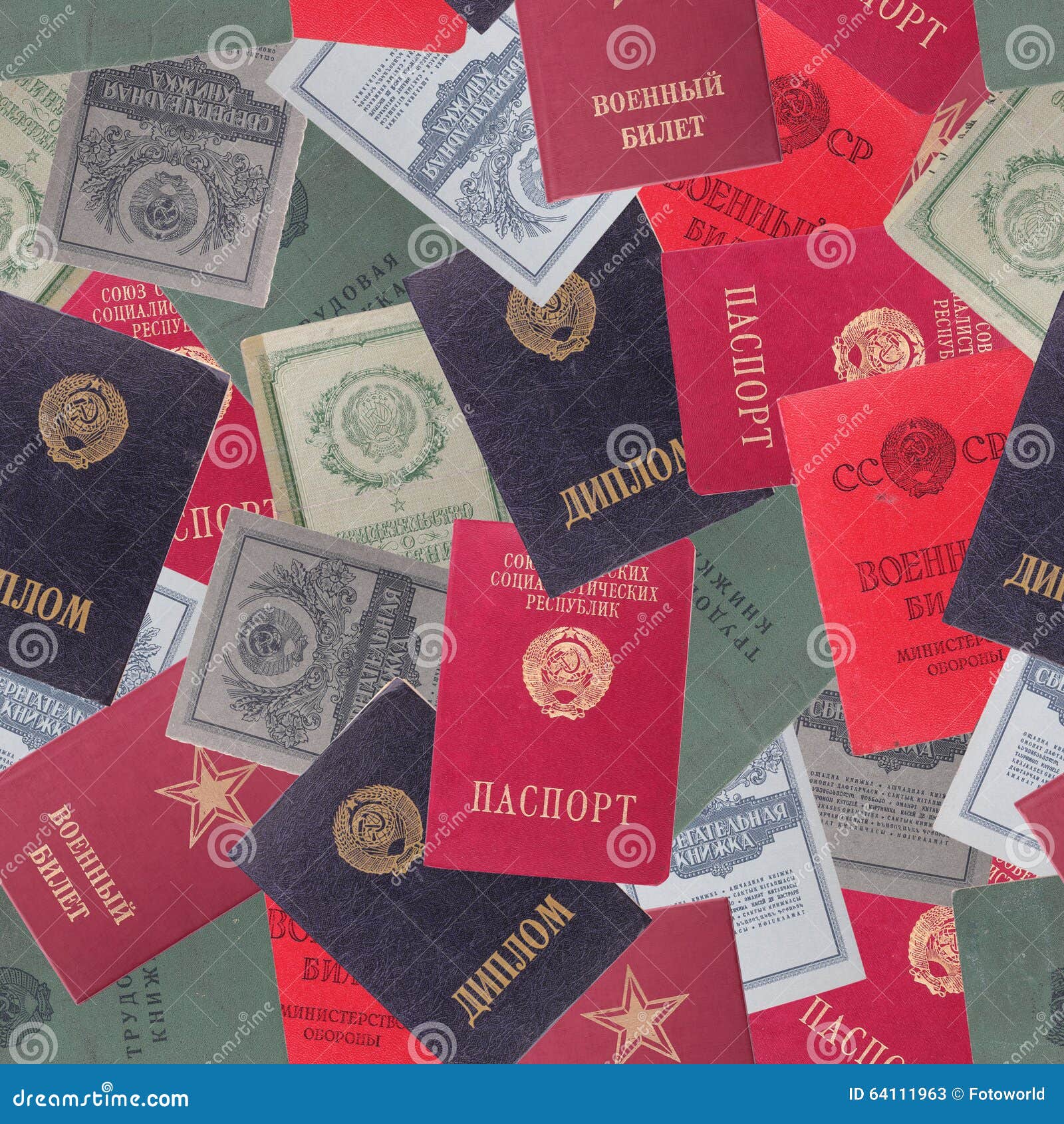 Abstract Seamless Pattern Background. Soviet Documents Stock Image ...