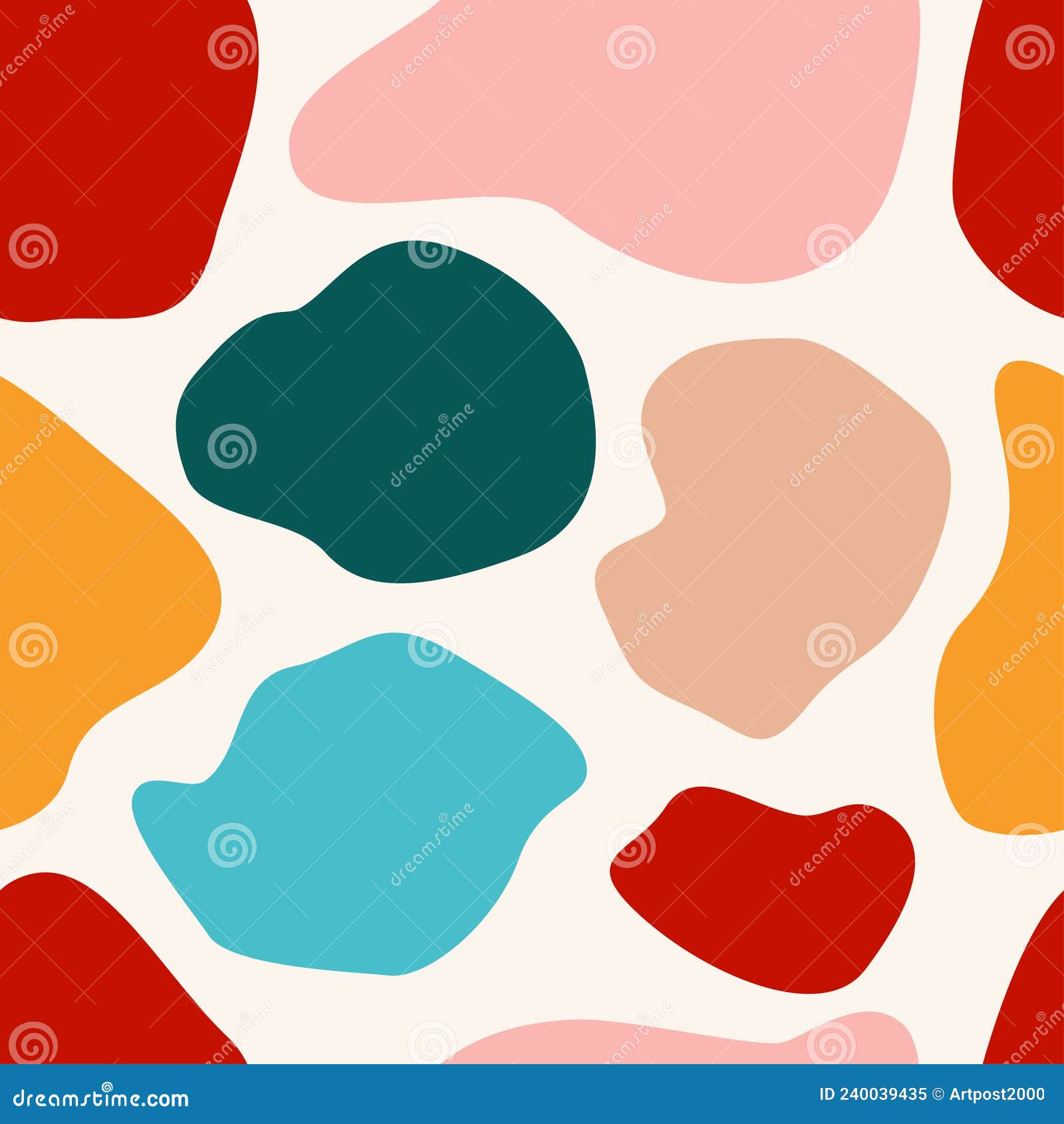 Abstract Seamless Pattern with Bio Organic Shapes Stock Vector ...
