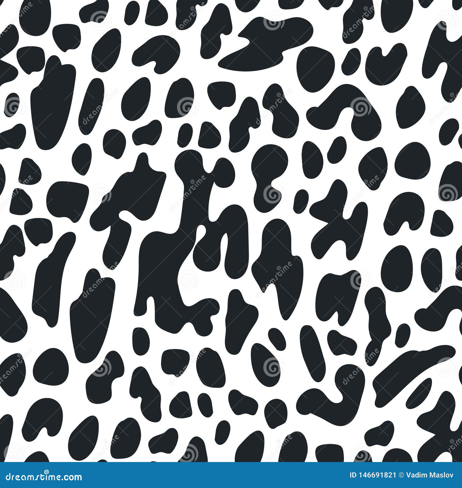 Abstract Seamless Pattern with Black Spots. Stock Vector - Illustration ...