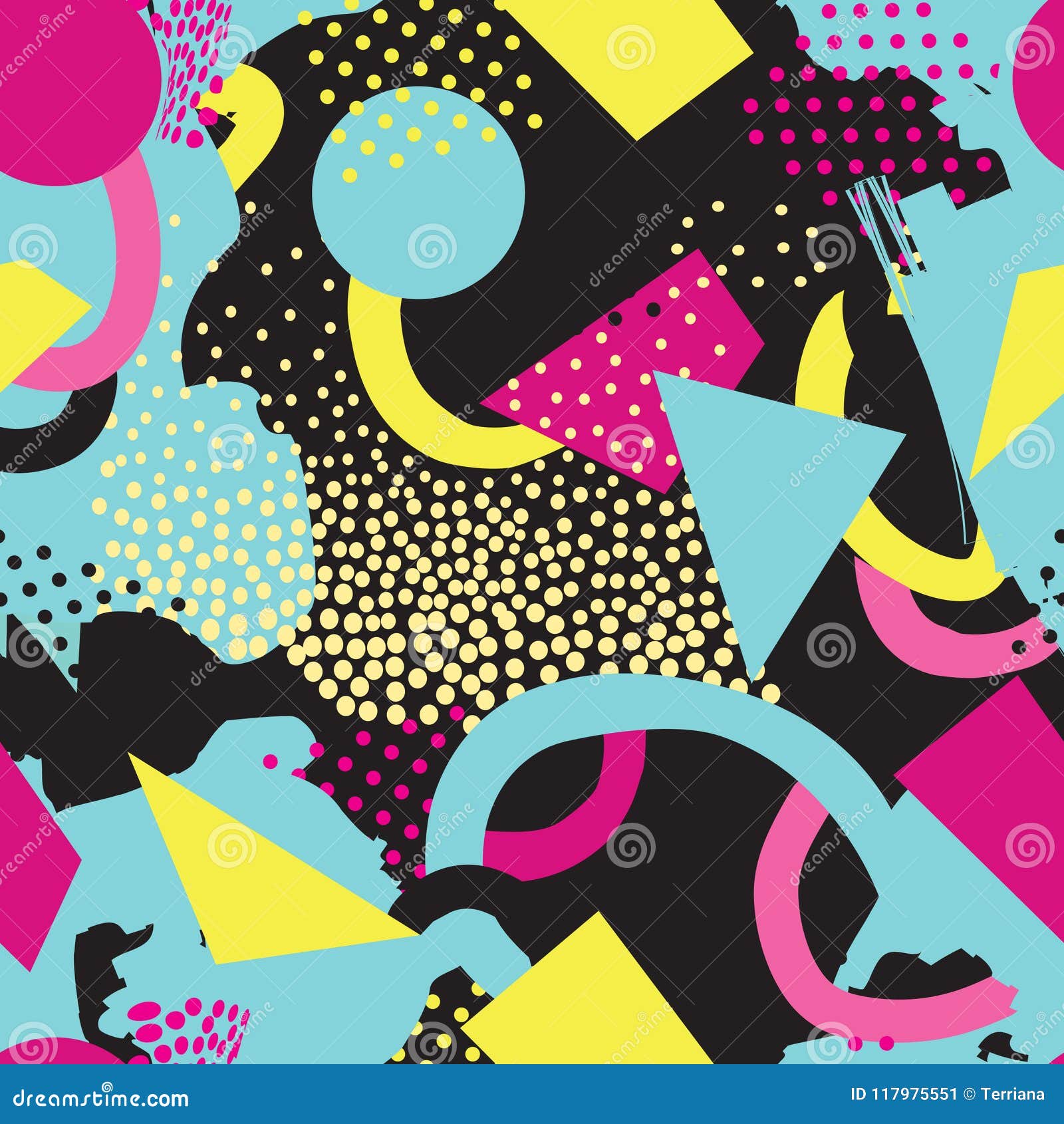 Abstract Seamless Pattern Blots, Dots Geometric Background Stock ...