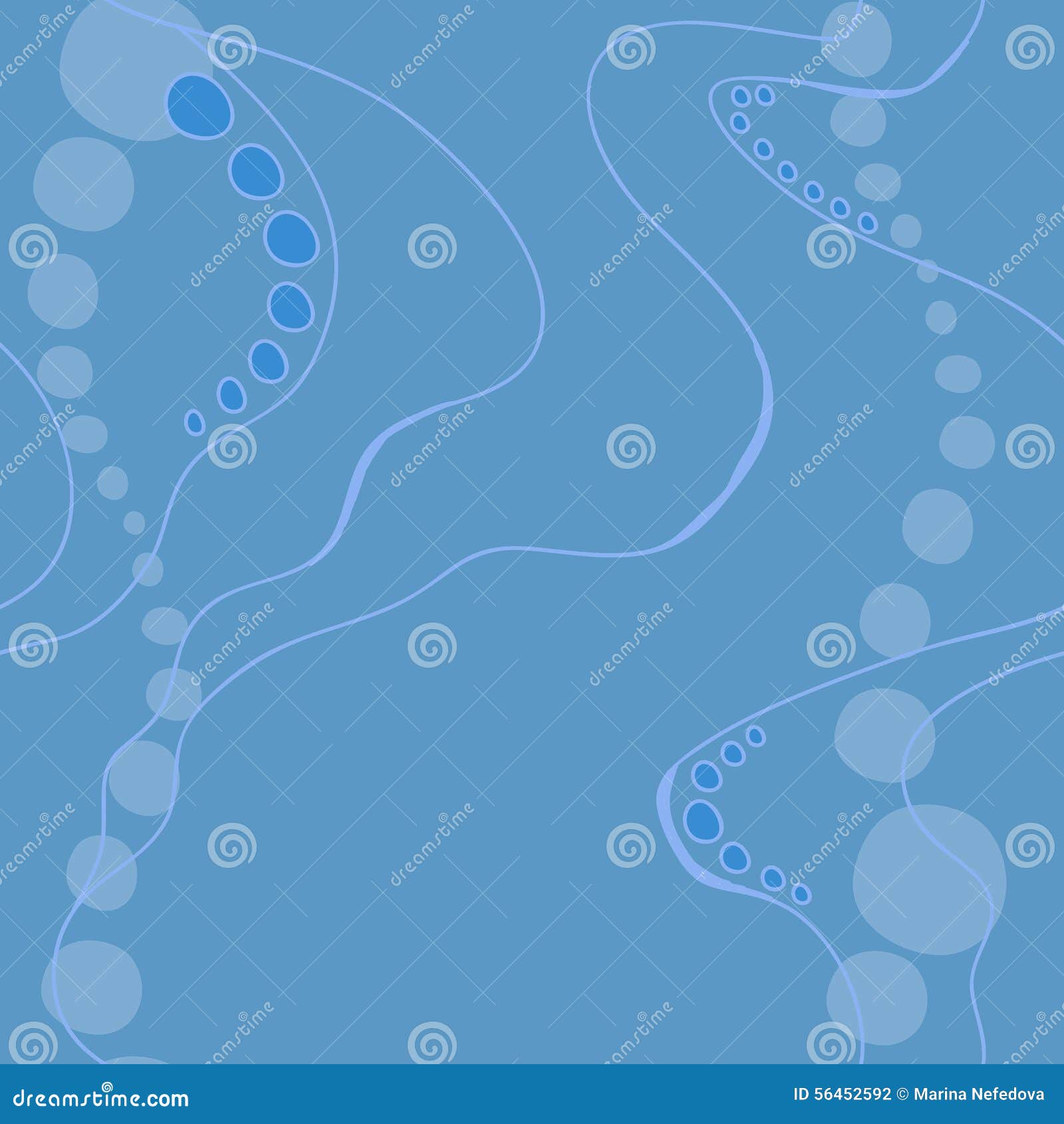 Abstract Seamless Pattern with Blue Bubbles and Lines. Stock ...
