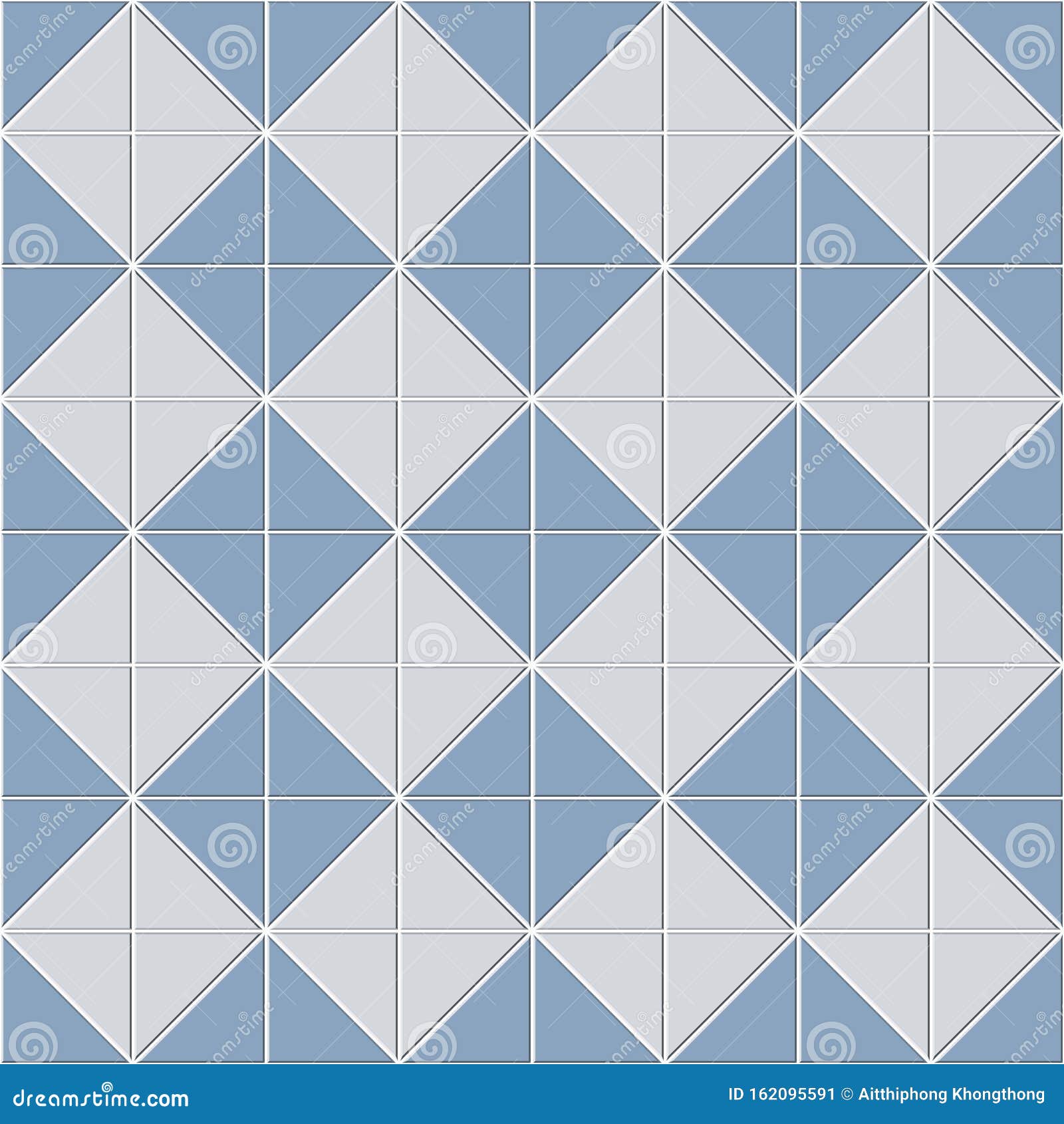 Abstract Seamless Pattern of Blue White Ceramic Floor Tiles. Square ...