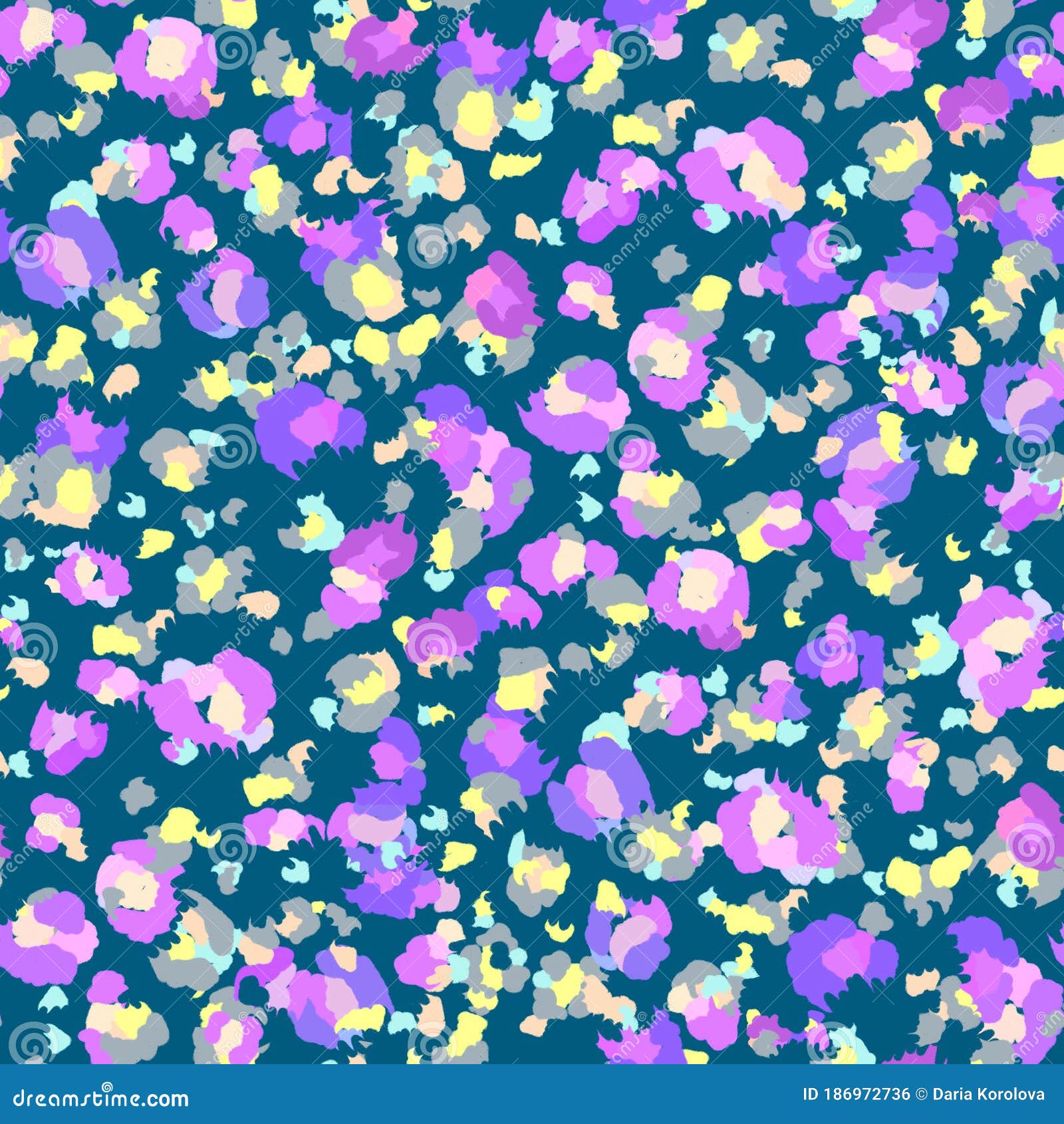 Abstract Seamless Pattern, Bright Colored and Spotty Stock Illustration ...