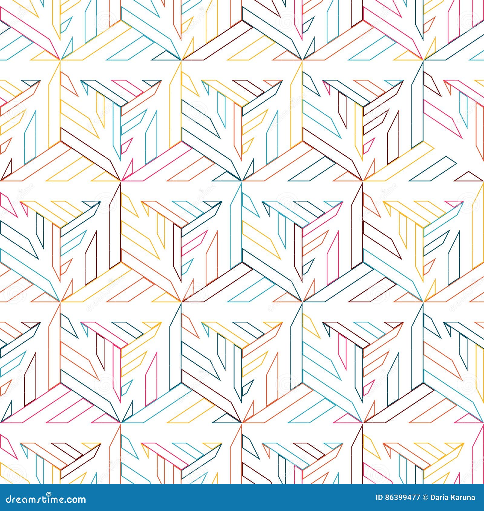 Abstract Seamless Pattern of Bright Edges and Triangles. Stock Vector ...