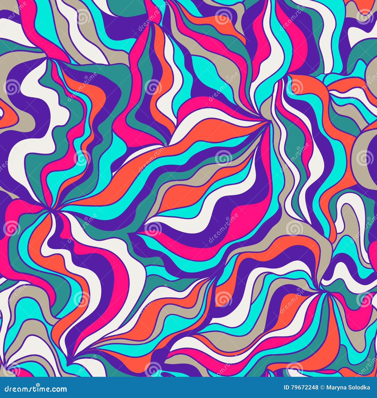 Abstract Seamless Pattern. Bright Hand Drawn Texture. Perfectly Look On ...