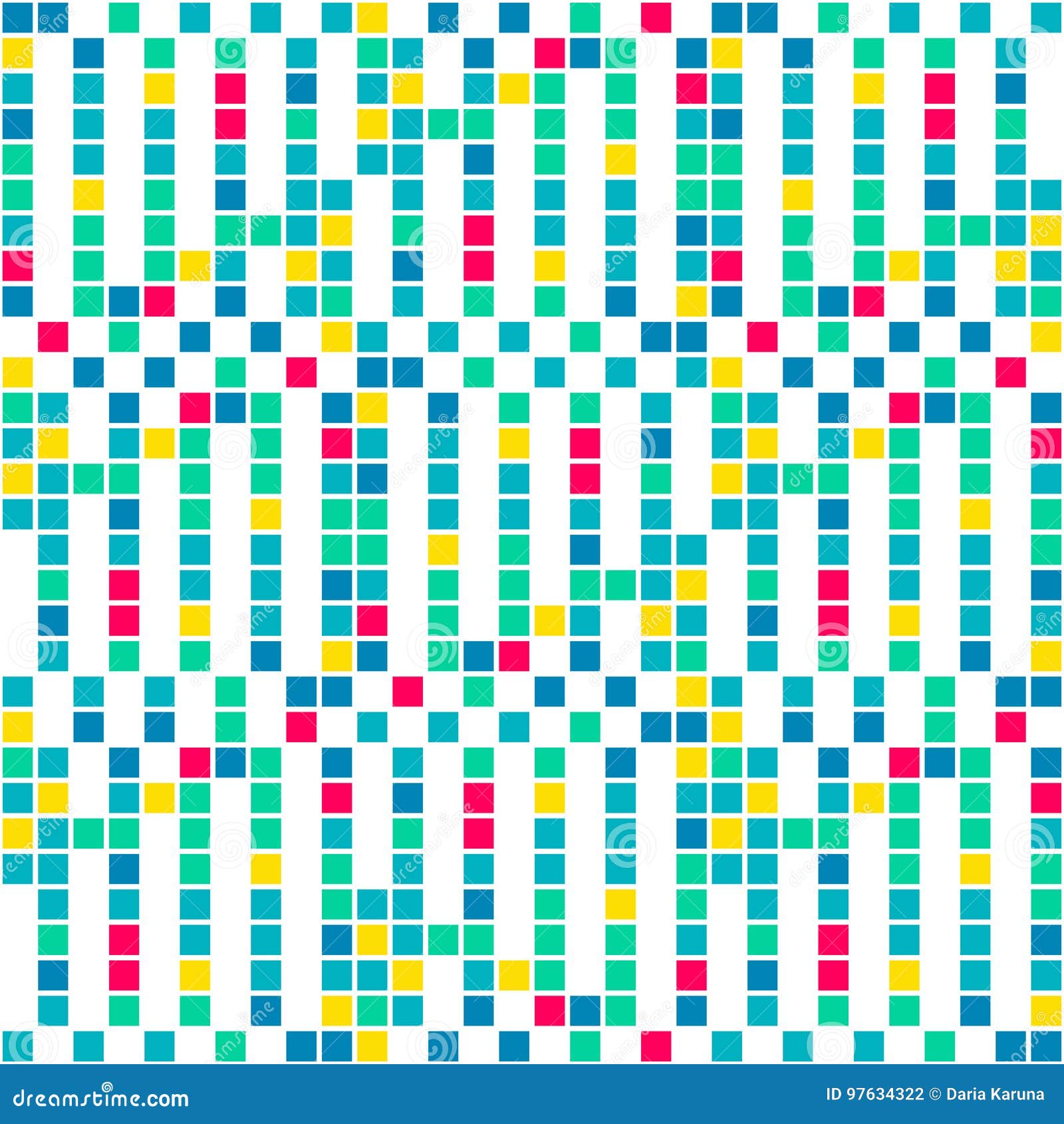 Abstract Seamless Pattern of Bright Squares. Movement of Geometric ...