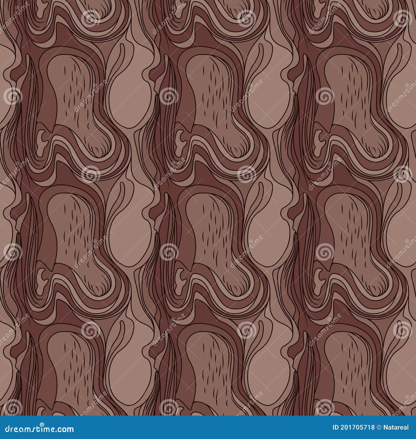 Abstract Seamless Pattern in Brown Color Stock Illustration ...