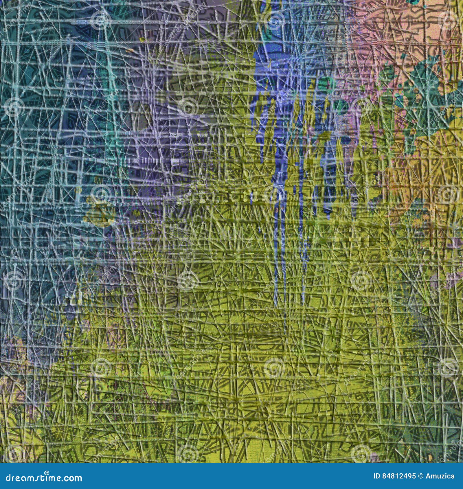 Abstract Seamless Pattern with Chaotic Line and Different Color ...