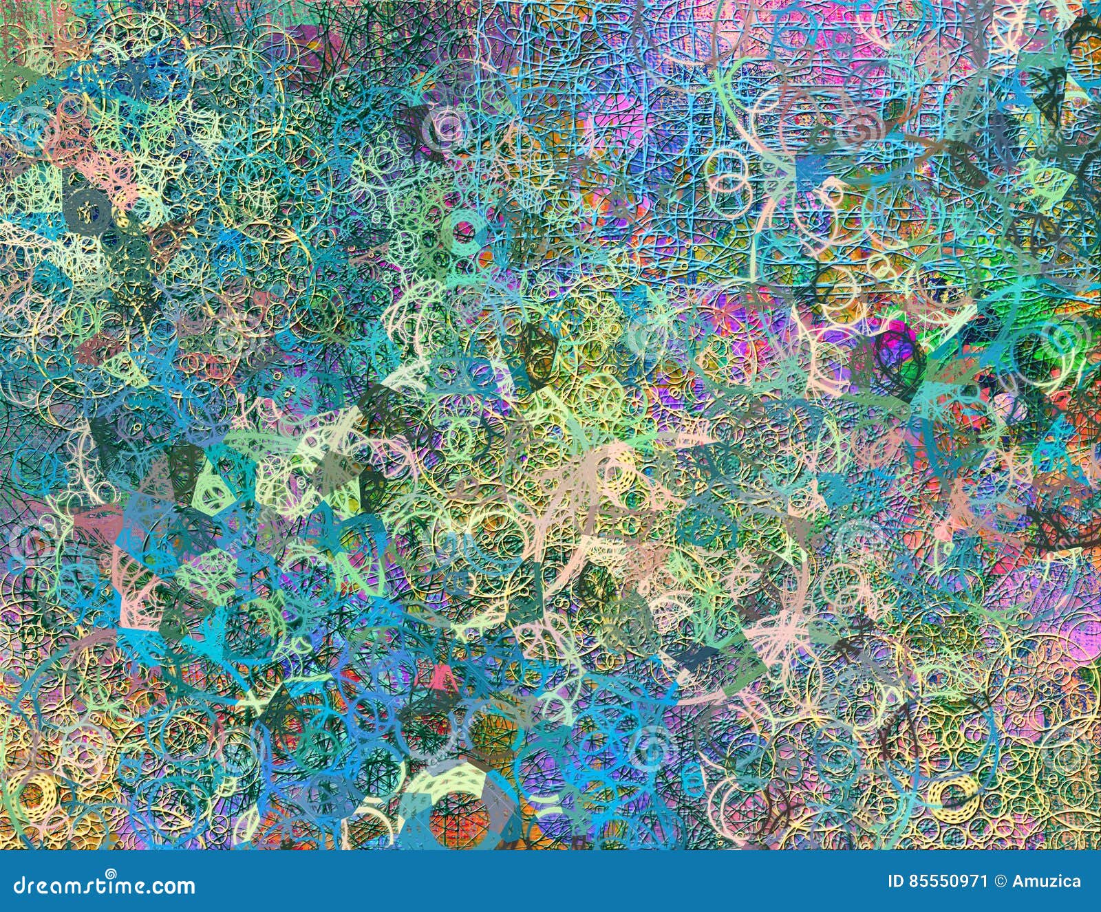 Abstract Seamless Pattern with Chaotic Line and Different Color ...