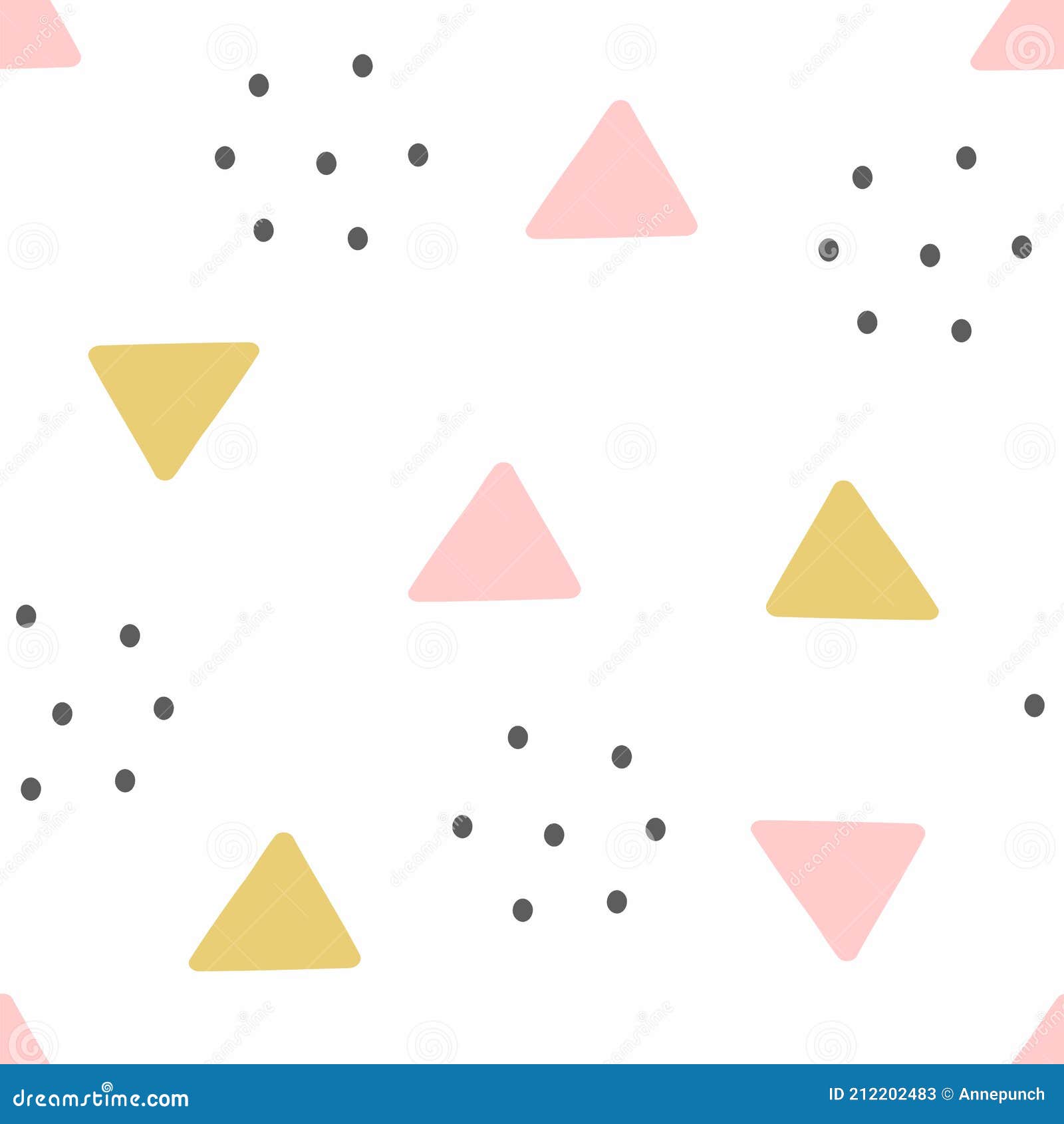 Abstract Seamless Pattern with Circles and Triangles. Cute Print Stock ...