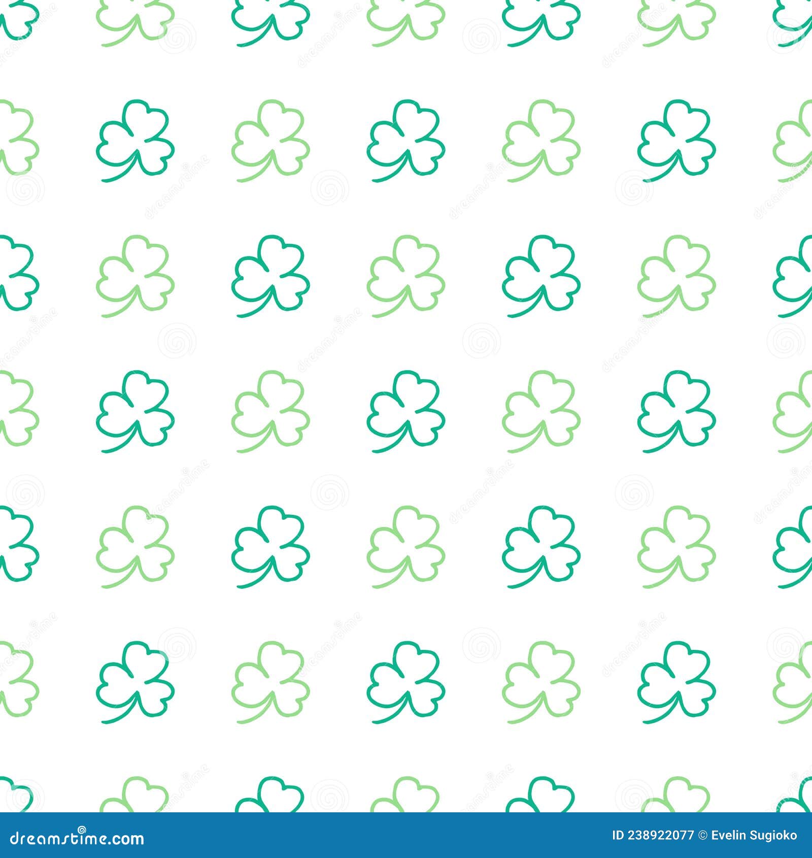 Abstract Seamless Pattern with Clover Leaves Vector Graphic Line Art ...