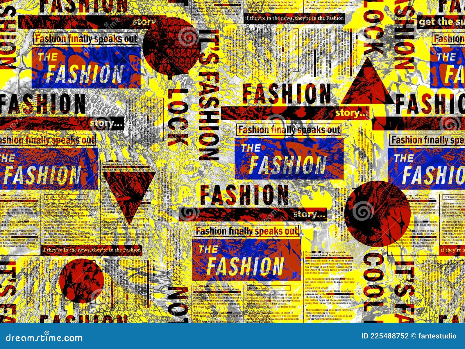 Abstract Seamless Pattern with a Collage from Newspaper and Magazine ...