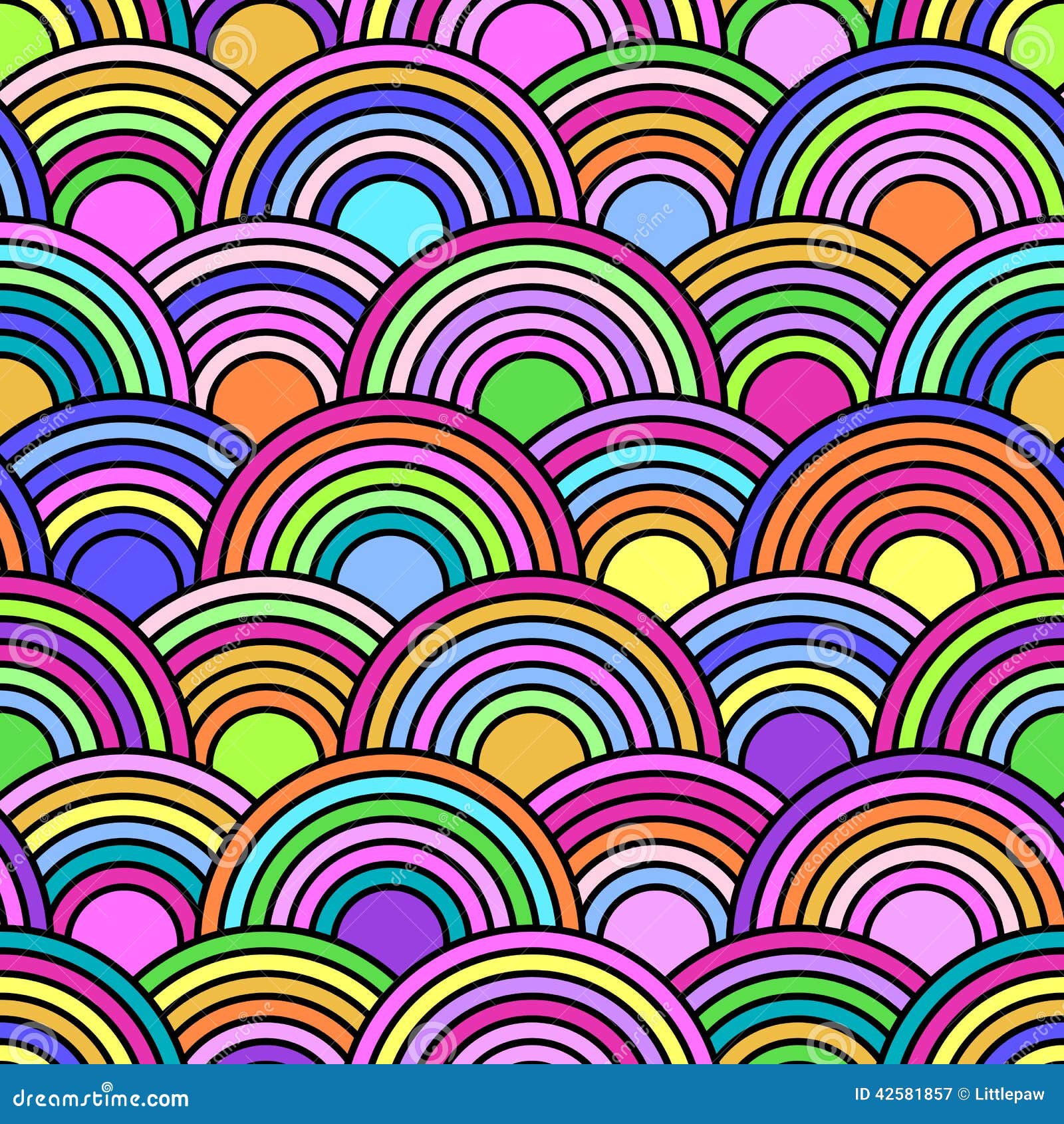 Abstract Seamless Pattern with Colorful Circles Stock Vector ...