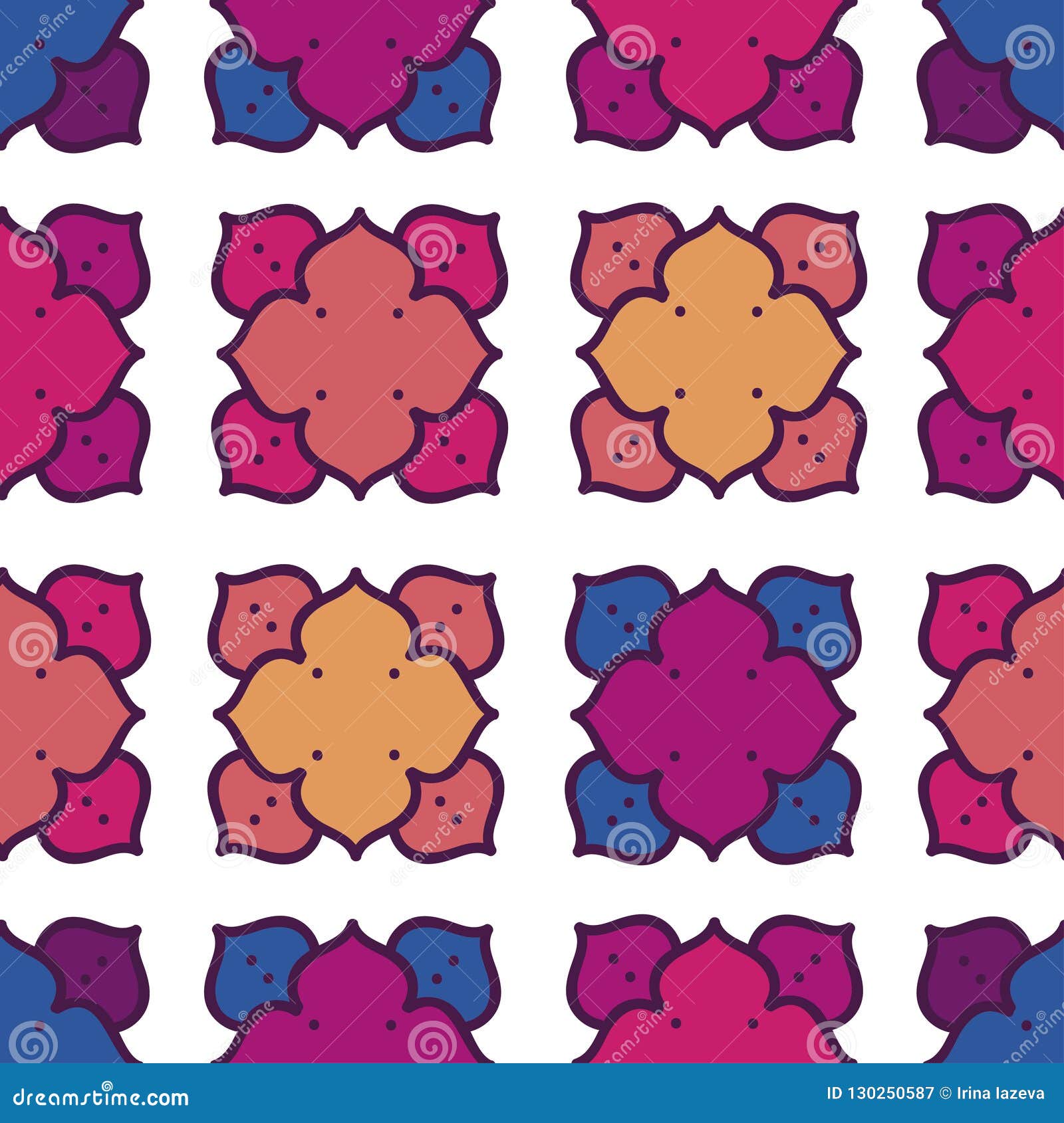 Abstract Seamless Pattern with Colorful Rosettes Stock Vector ...