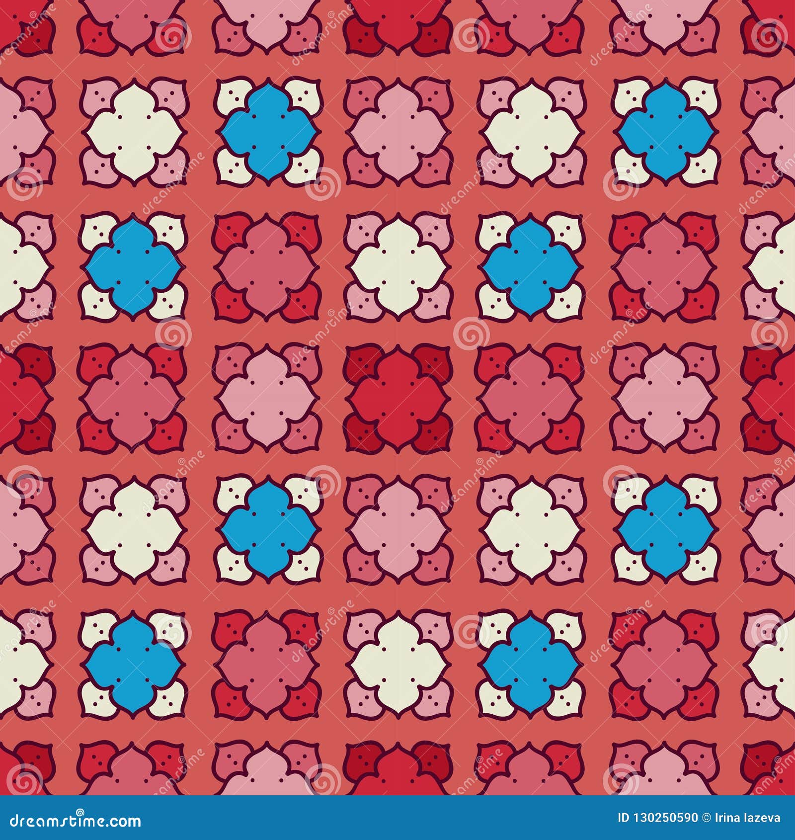 Abstract Seamless Pattern with Colorful Rosettes Stock Vector ...