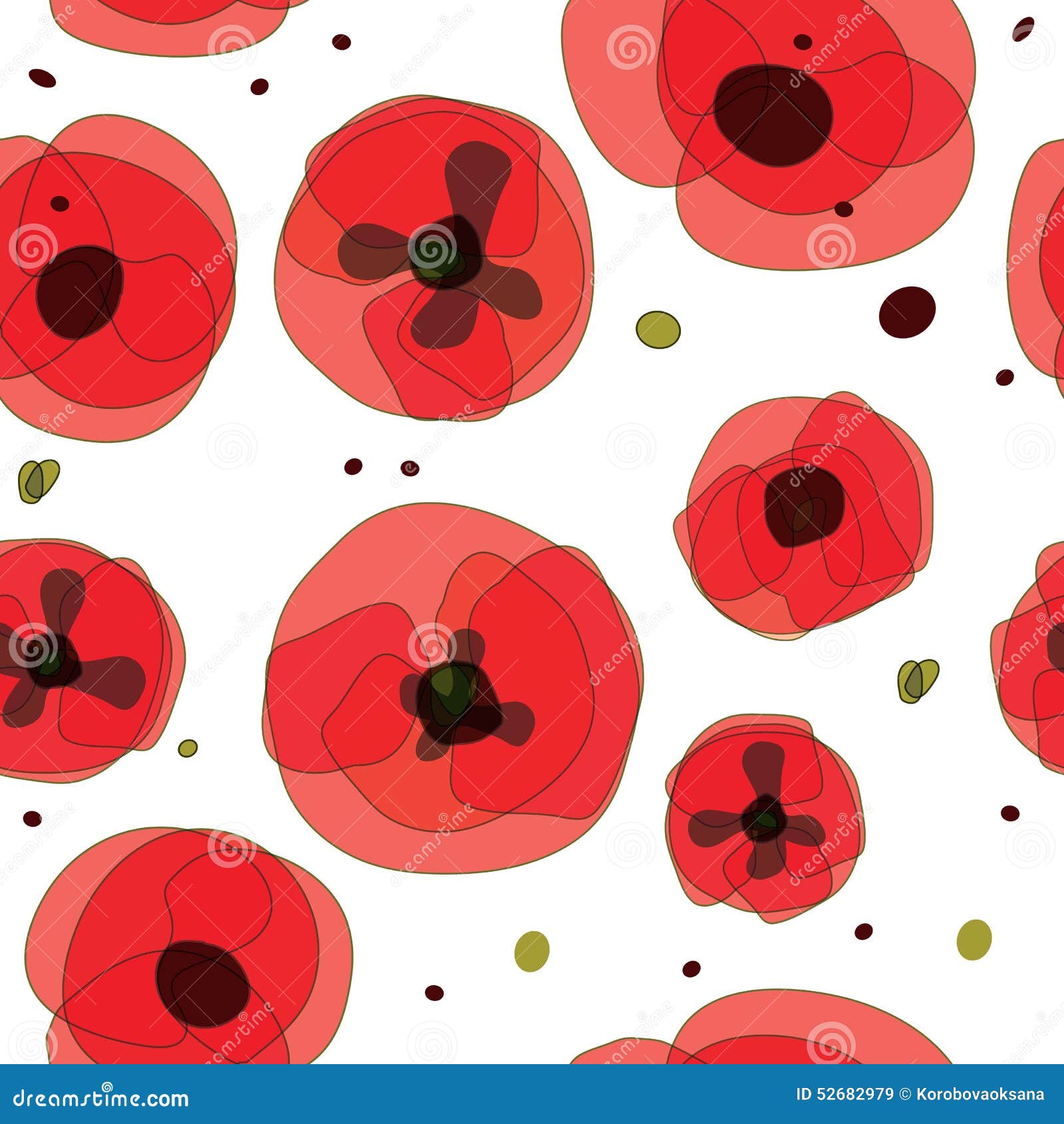 Abstract Seamless Pattern Creative Red Flower Stock Vector ...