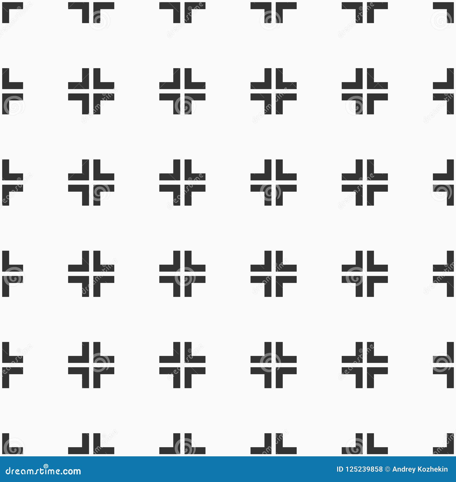 Abstract Seamless Pattern of Crosses. Stock Vector - Illustration of ...