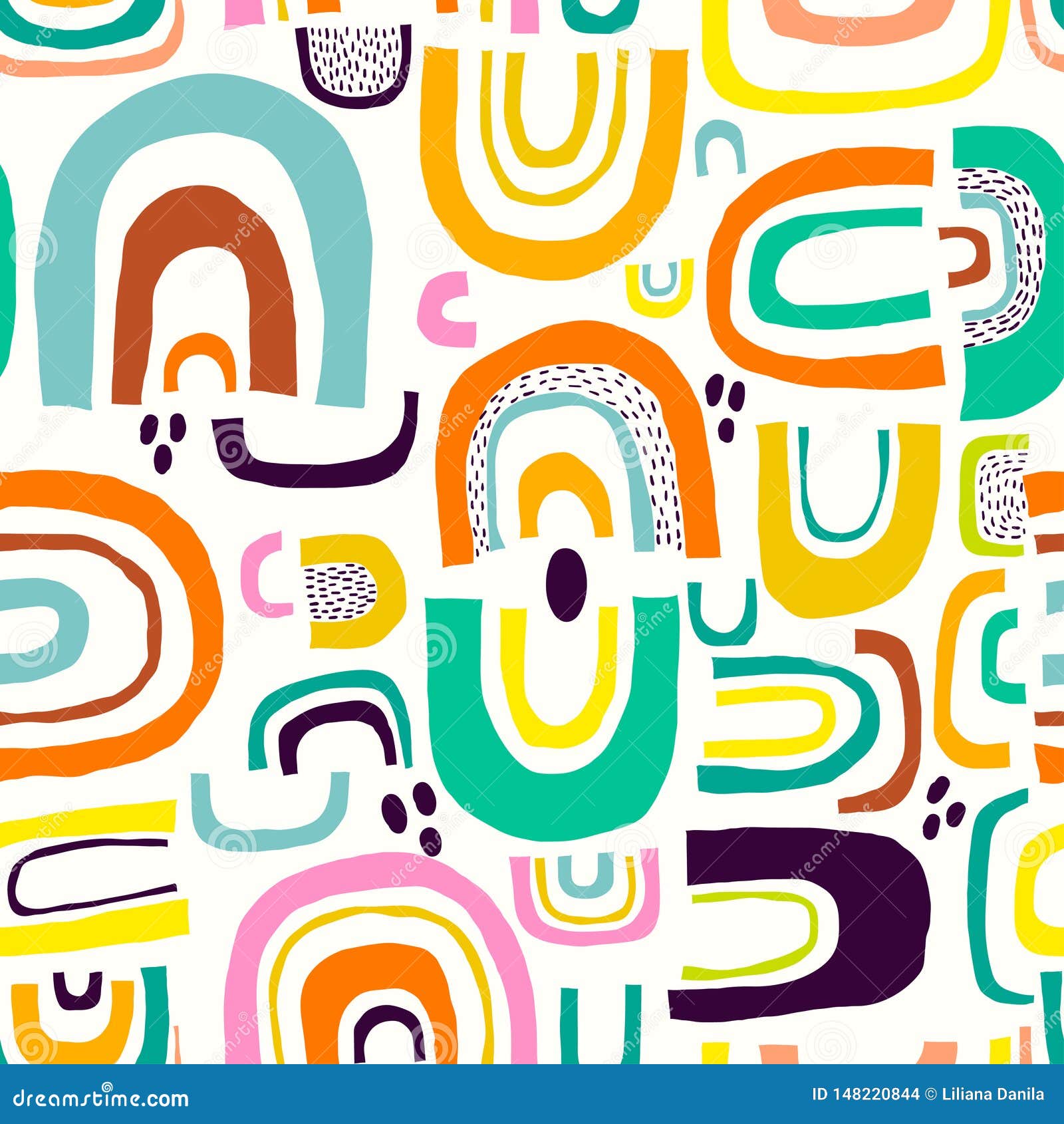 Abstract Seamless Pattern with Cut Out Shapes Stock Vector ...