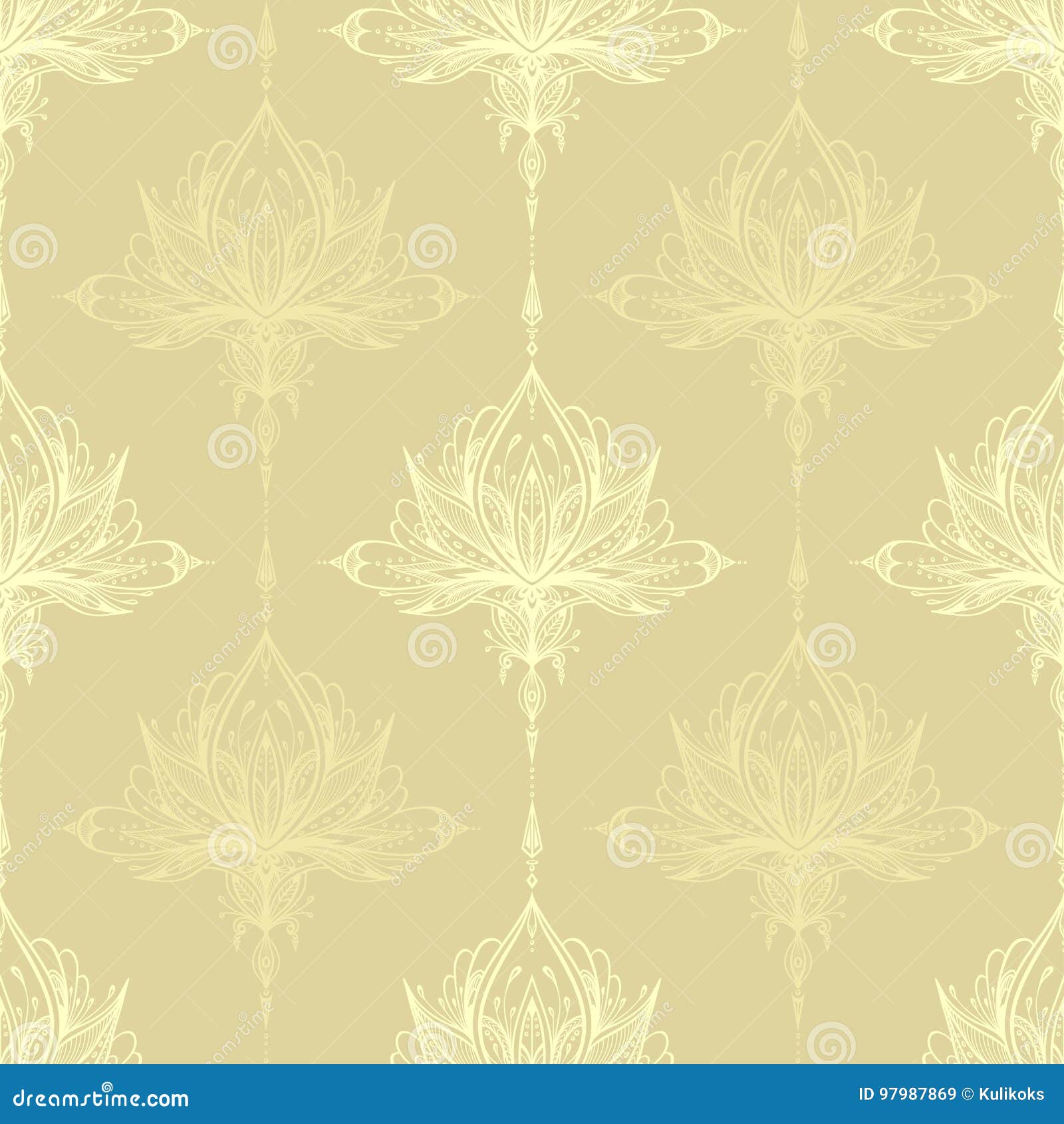 Abstract Seamless Pattern by Decorative Element in Light Beige Stock ...