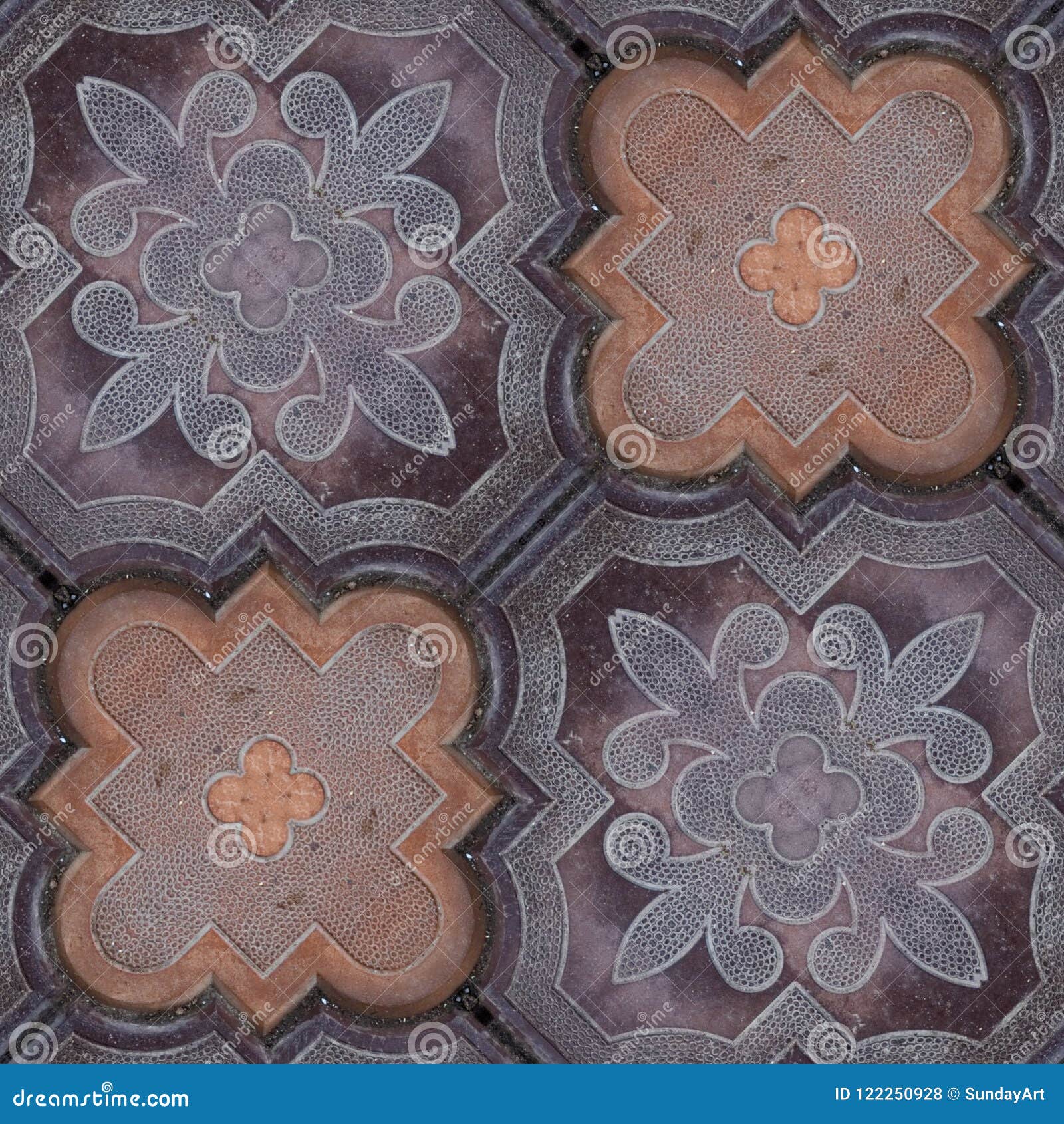 Seamless Pattern with Old Road or Wall Tile Stock Photo - Image of ...