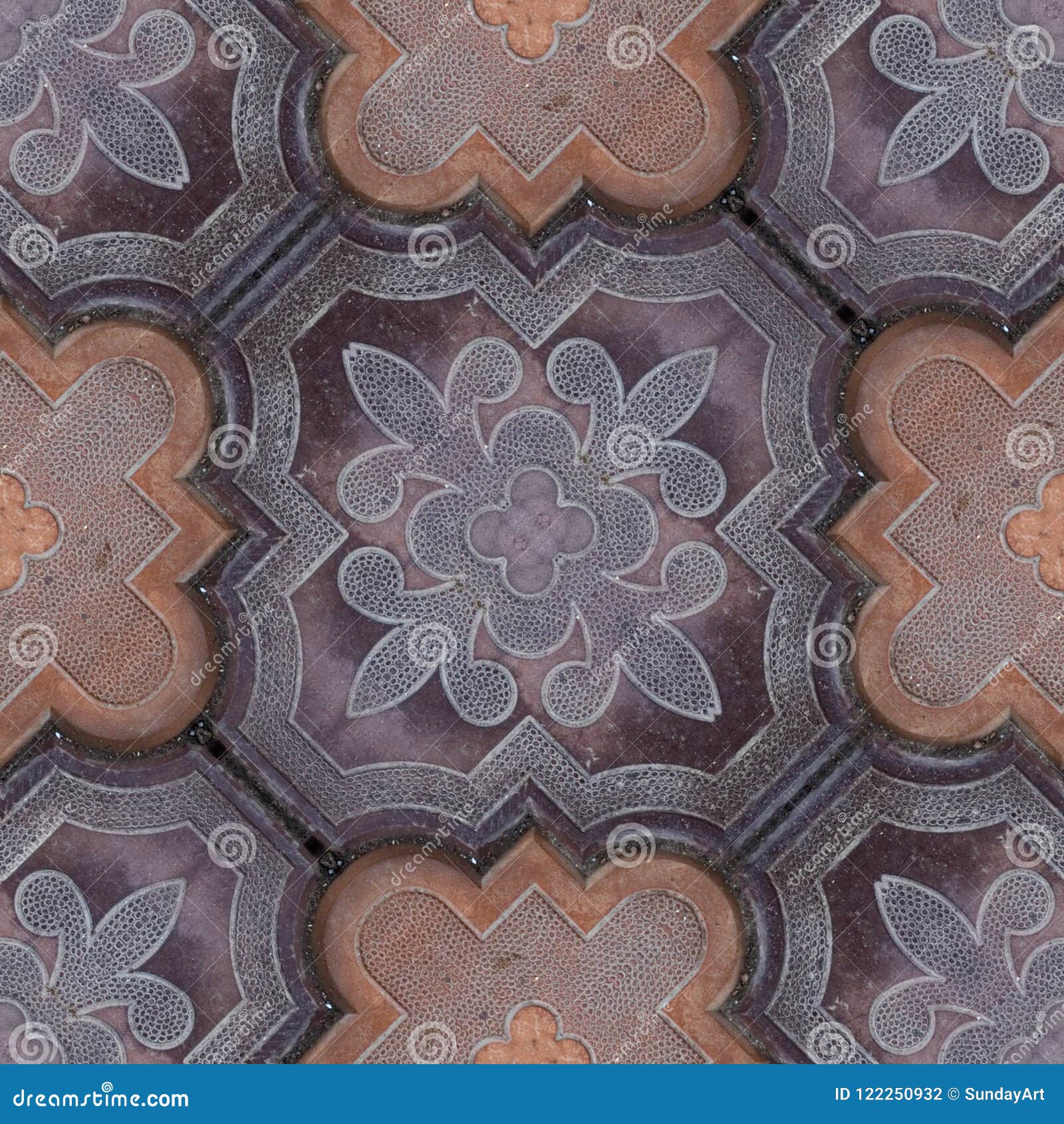 Seamless Pattern with Old Road or Wall Tile Stock Photo - Image of ...