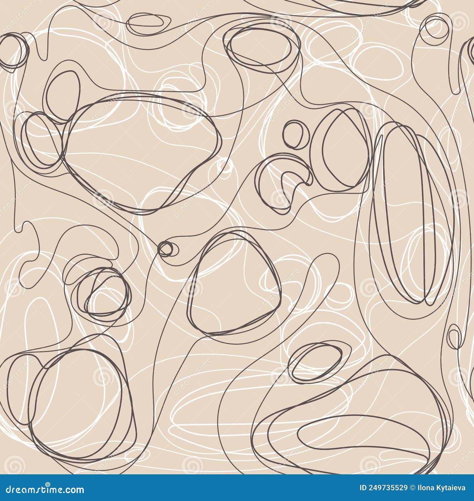Abstract Seamless Pattern with Doodle on Beige Background.Hand Drawing ...