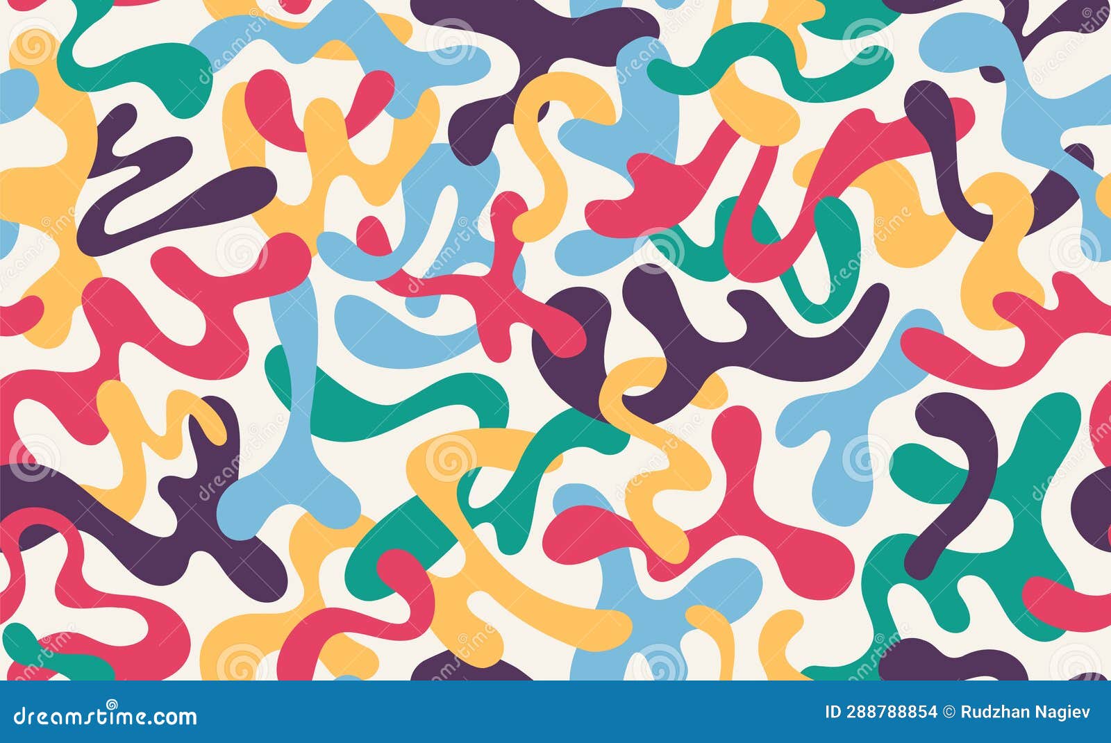 Abstract Seamless Pattern with Doodle Paint Shapes Vector Stock Vector ...