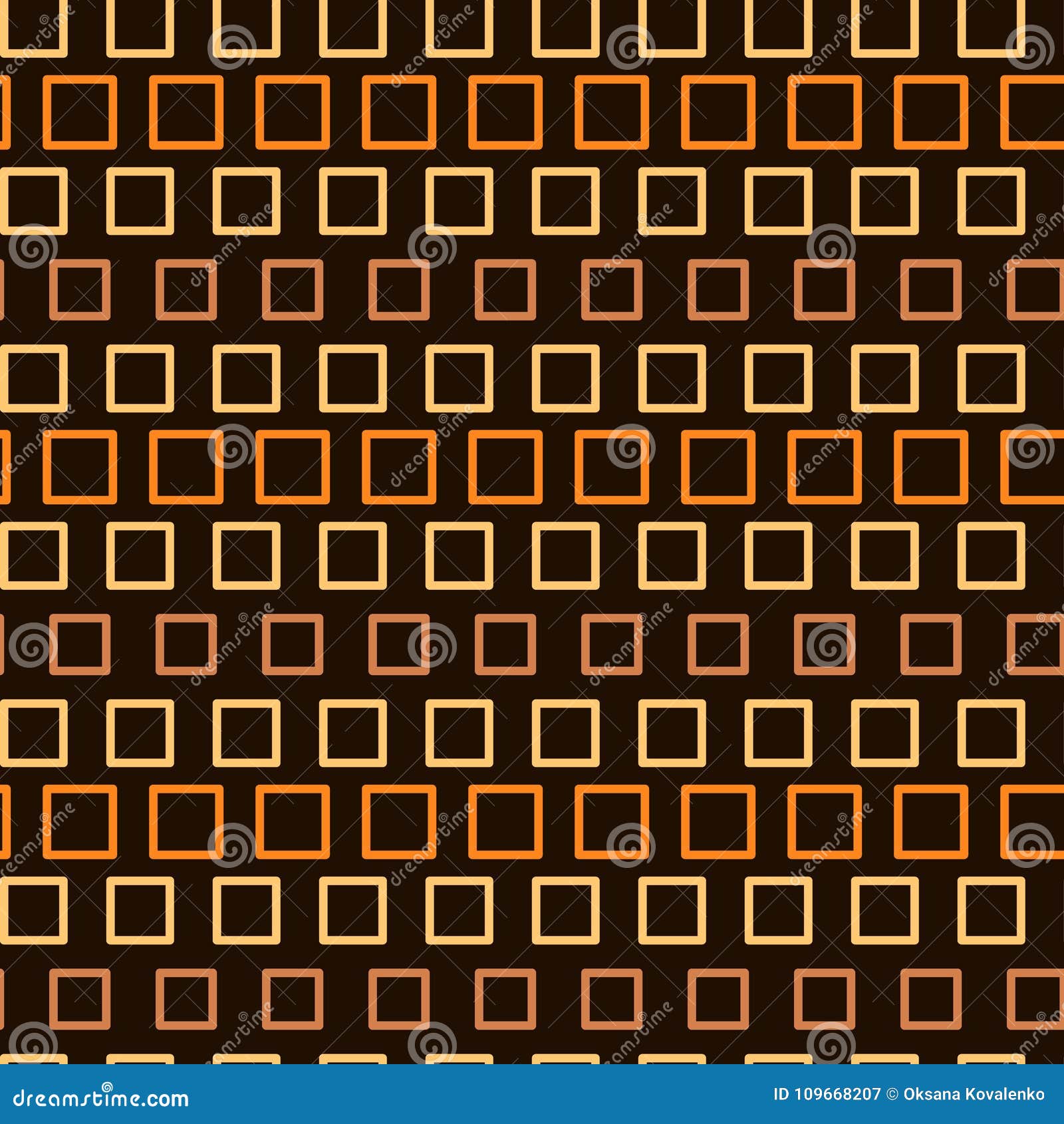 Abstract Seamless Pattern, Endless Texture of Orange Squares on Dark ...