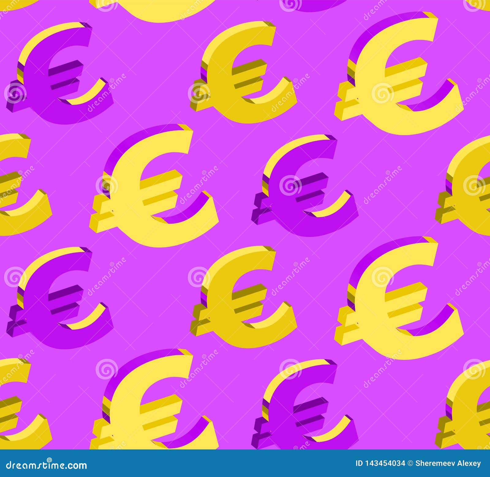 Abstract Seamless Pattern with Euro. Background for Your Design. Vector ...
