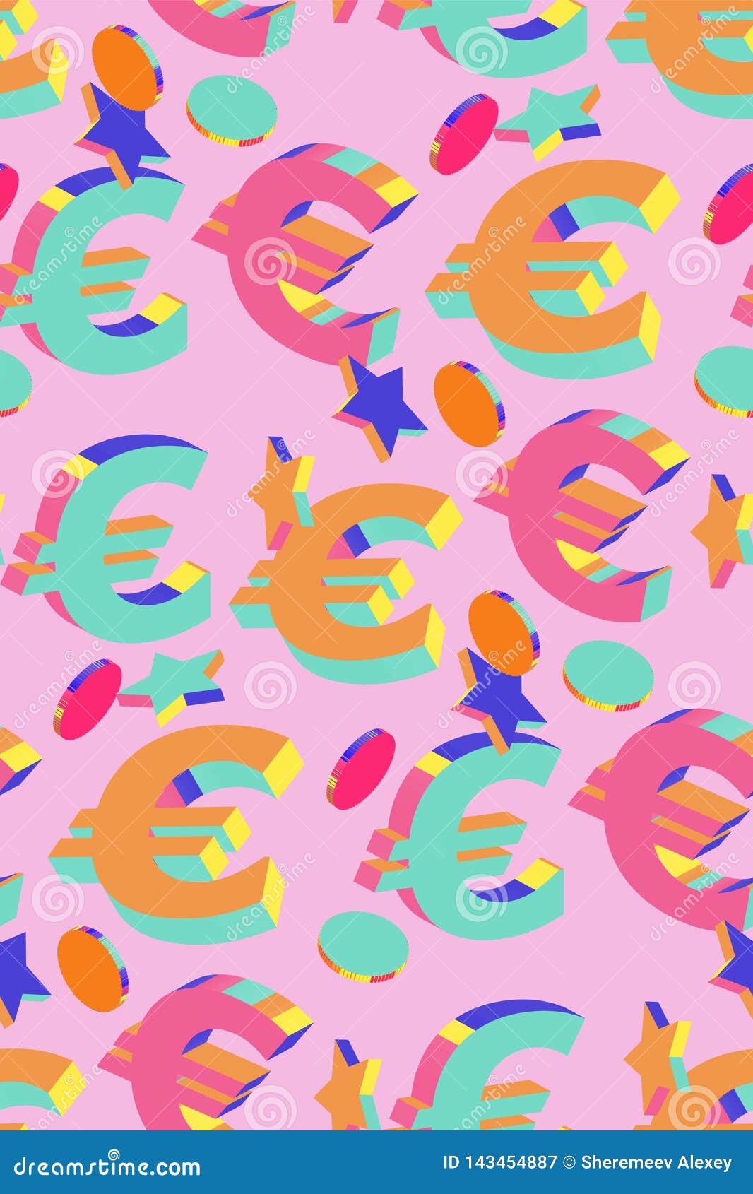 Abstract Seamless Pattern with Euro. Background for Your Design. Vector ...