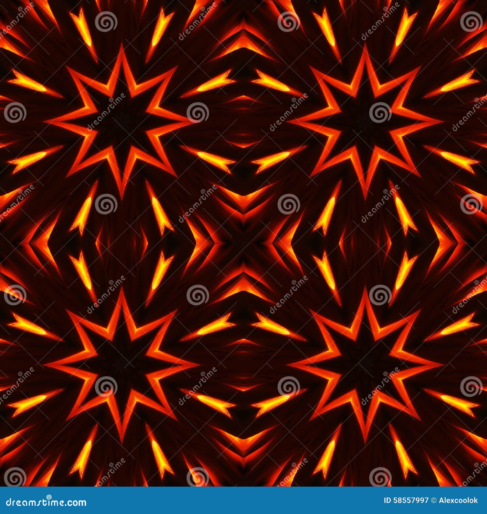 Abstract Seamless Pattern, Fiery Stars Stock Illustration ...