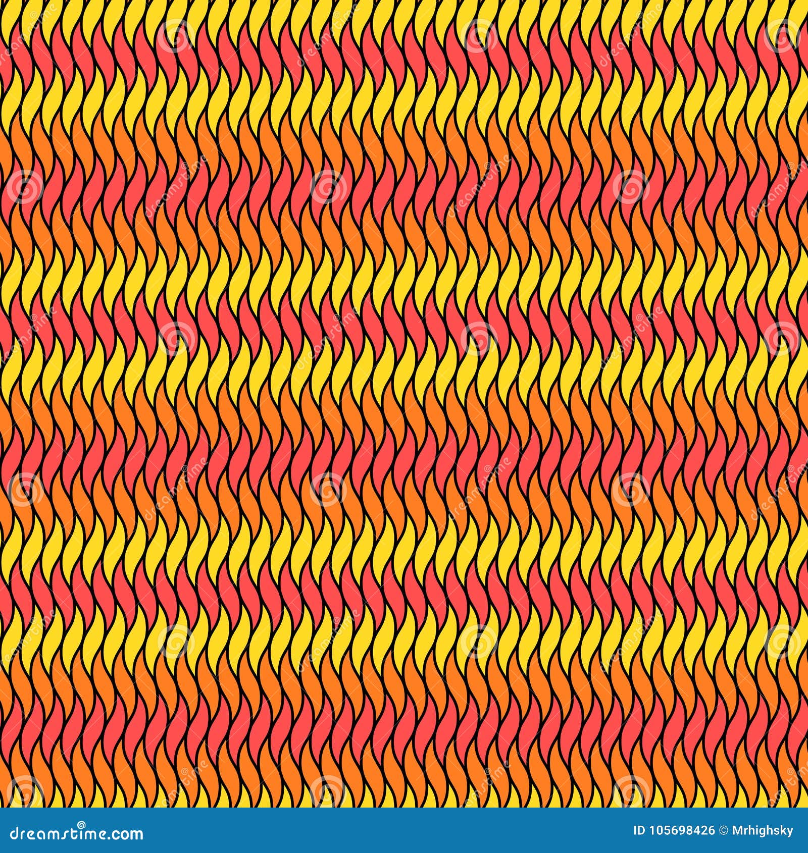 Abstract Seamless Pattern in Fire Colors Stock Vector - Illustration of ...