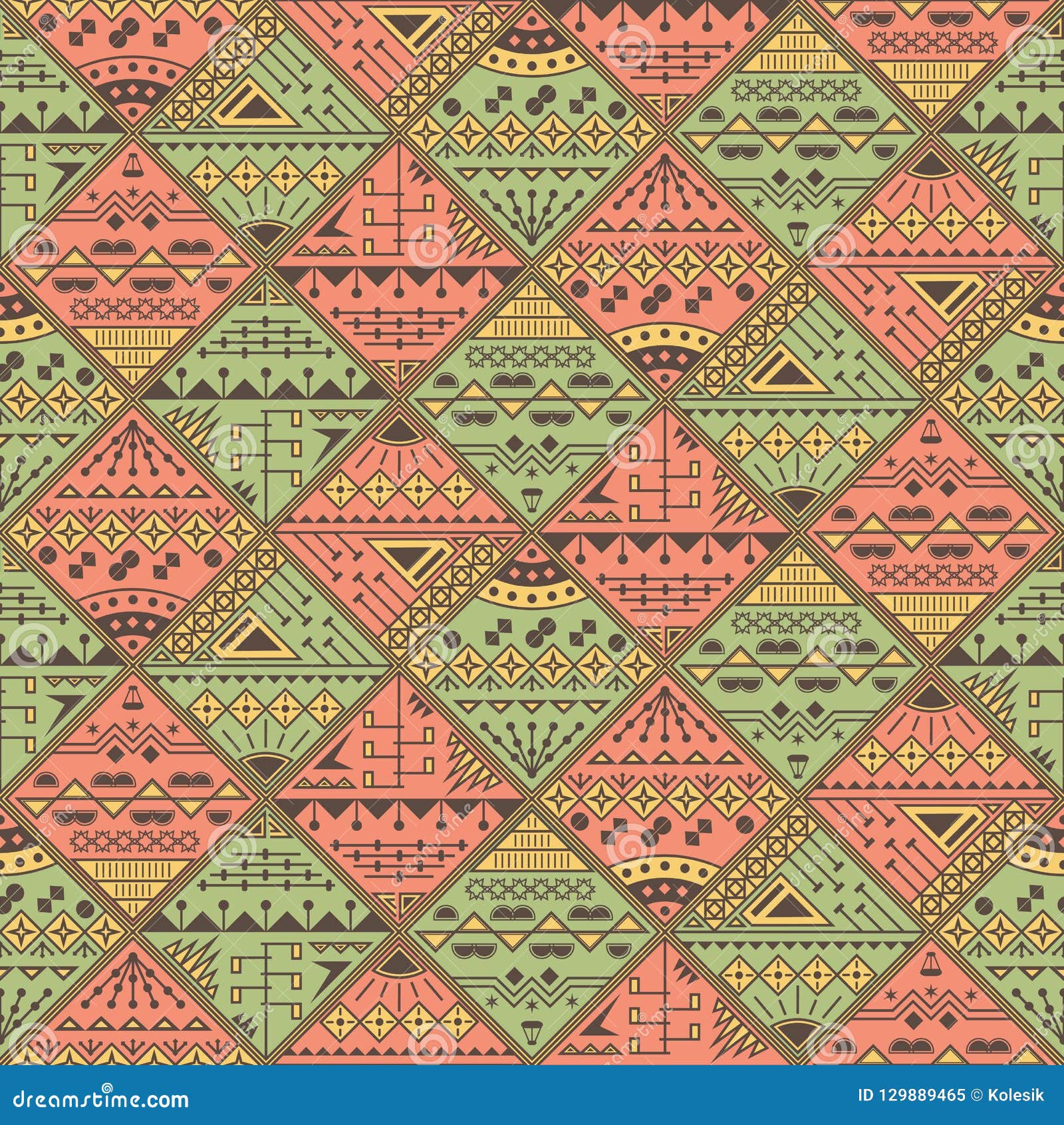 Abstract Seamless Pattern. Geometric Figures, Bright Retro Colors Stock ...