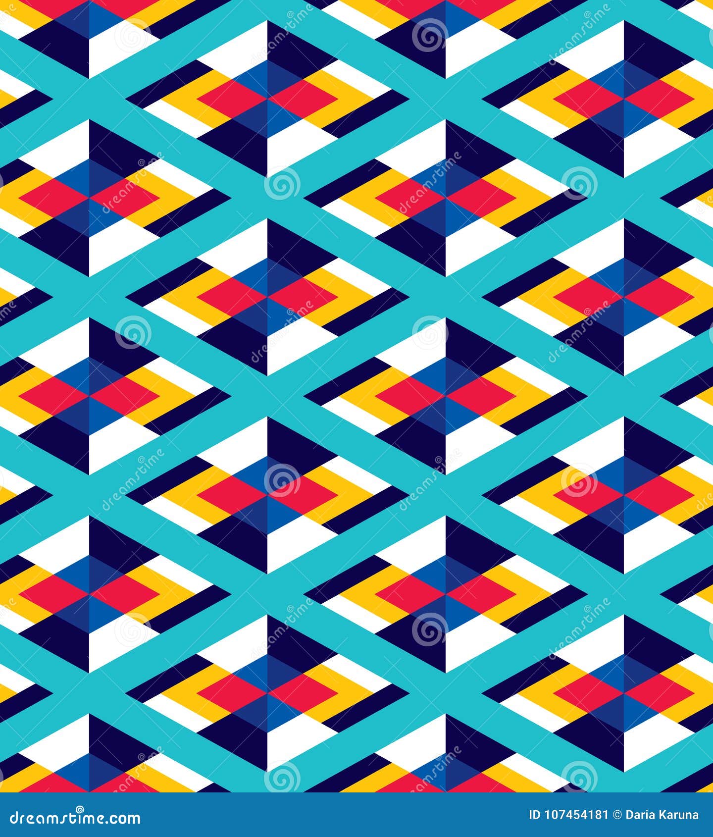 Abstract Seamless Pattern of Geometric Shapes. Diagonal Movement Stock ...
