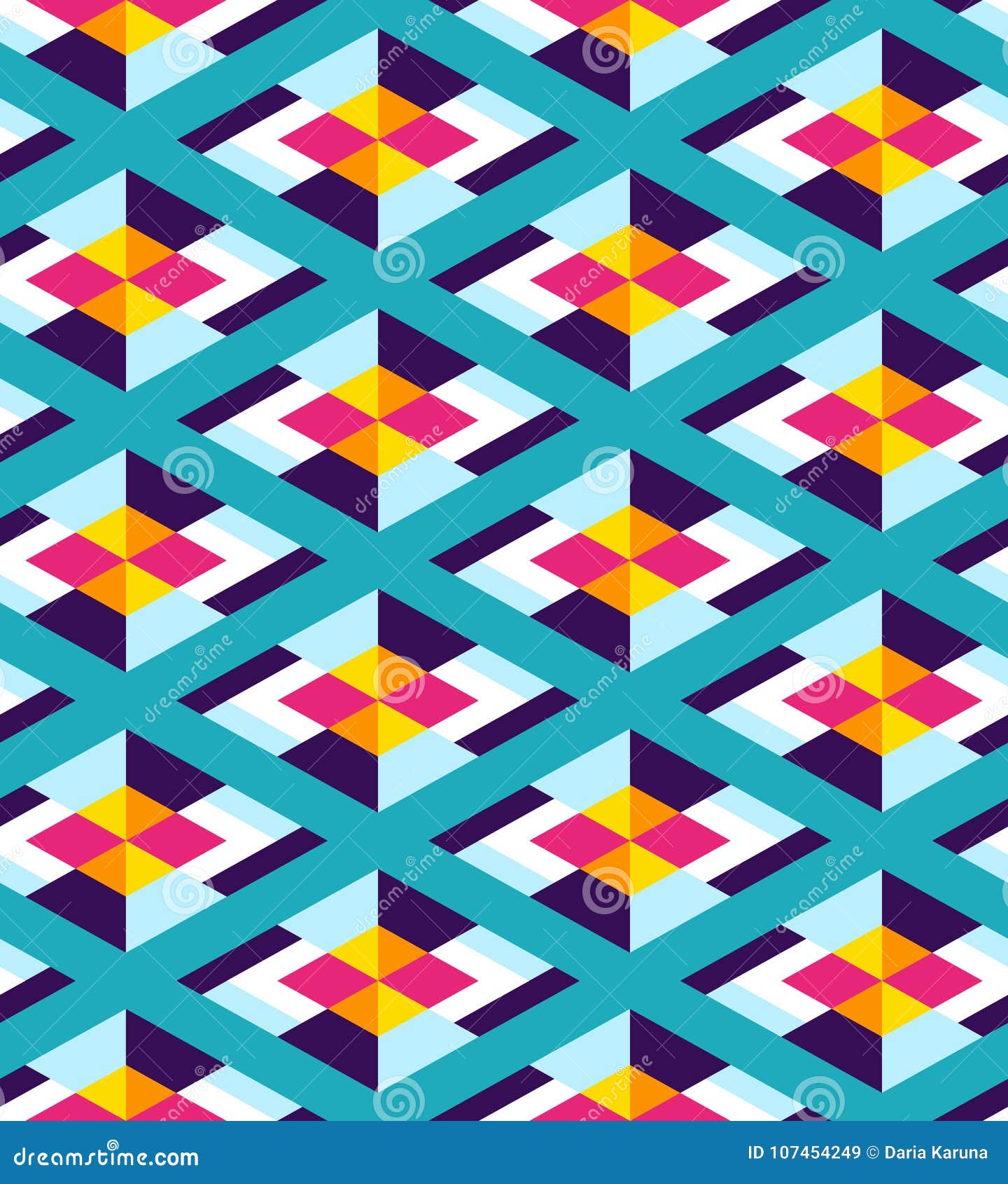 Abstract Seamless Pattern of Geometric Shapes. Diagonal Movement Stock ...