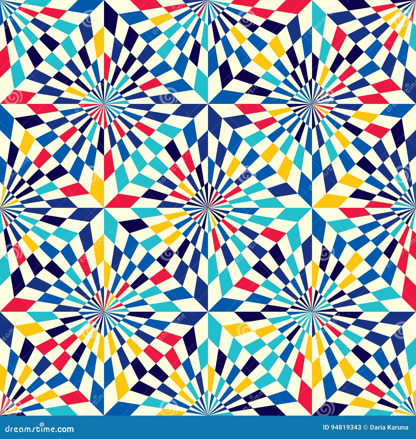 Abstract Seamless Pattern of Geometrical Elements. Optical Illusion ...