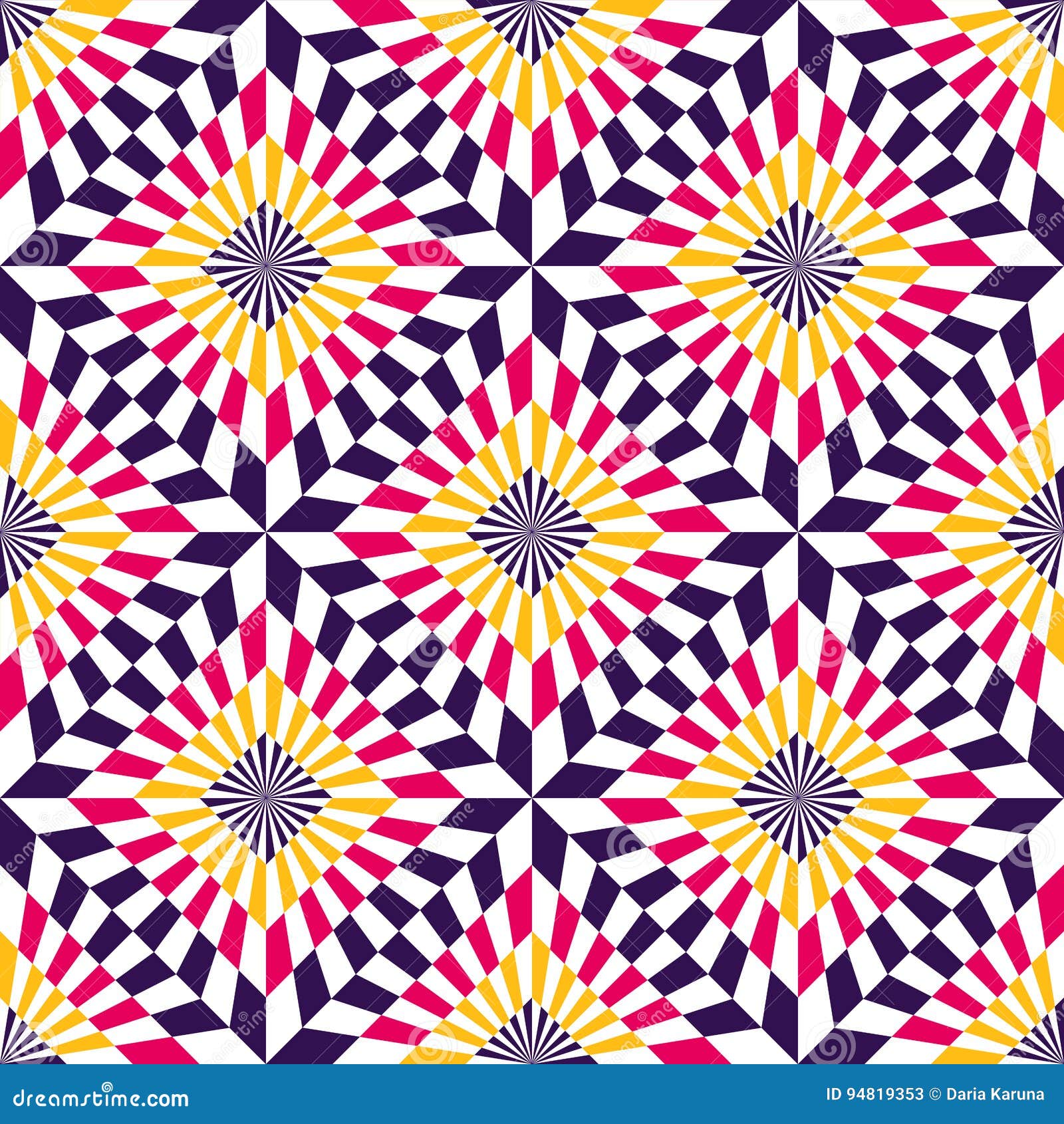 Abstract Seamless Pattern of Geometrical Elements. Optical Illusion ...