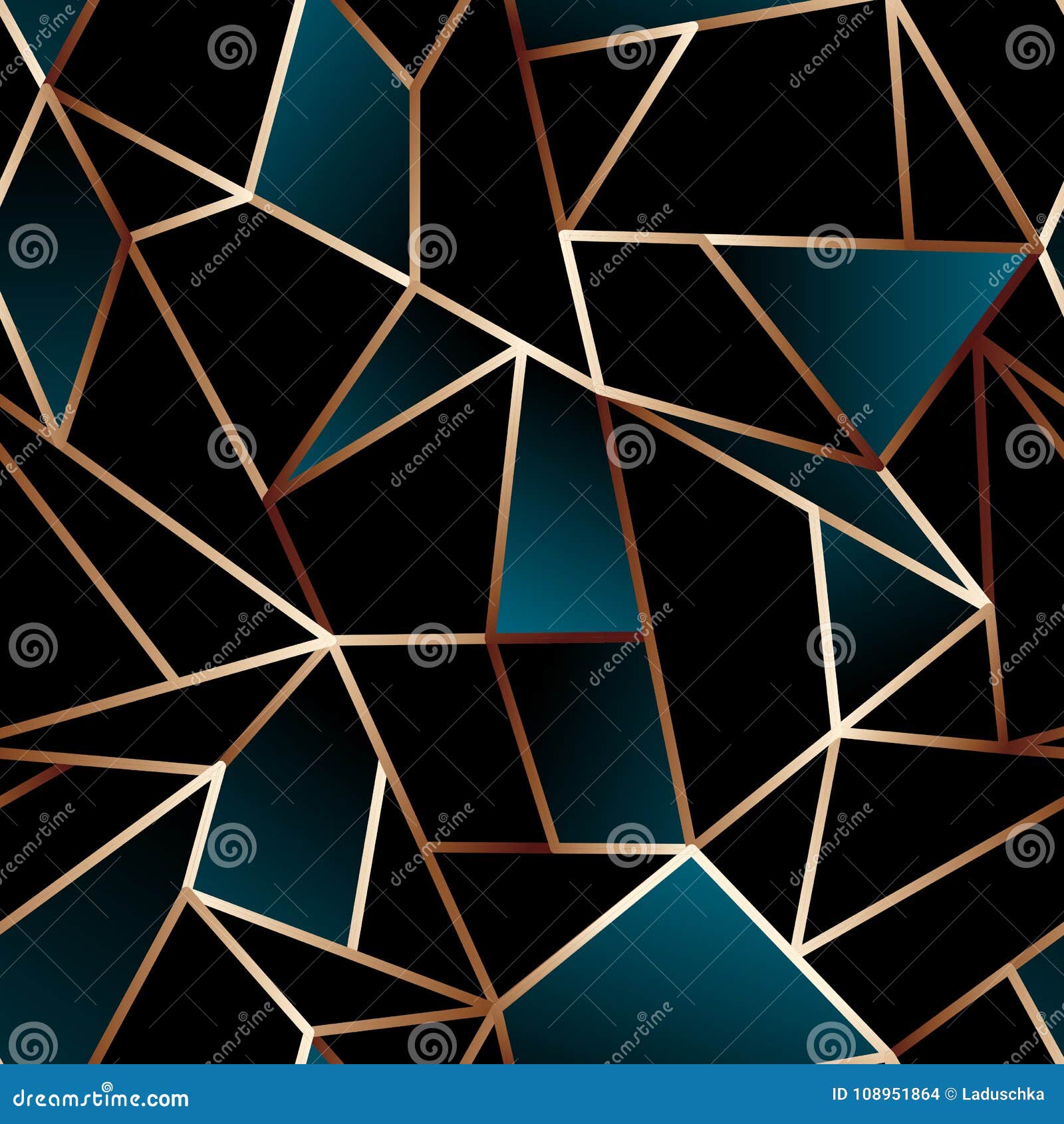 Seamless Pattern with Golden Wire Polygons Stock Vector - Illustration ...