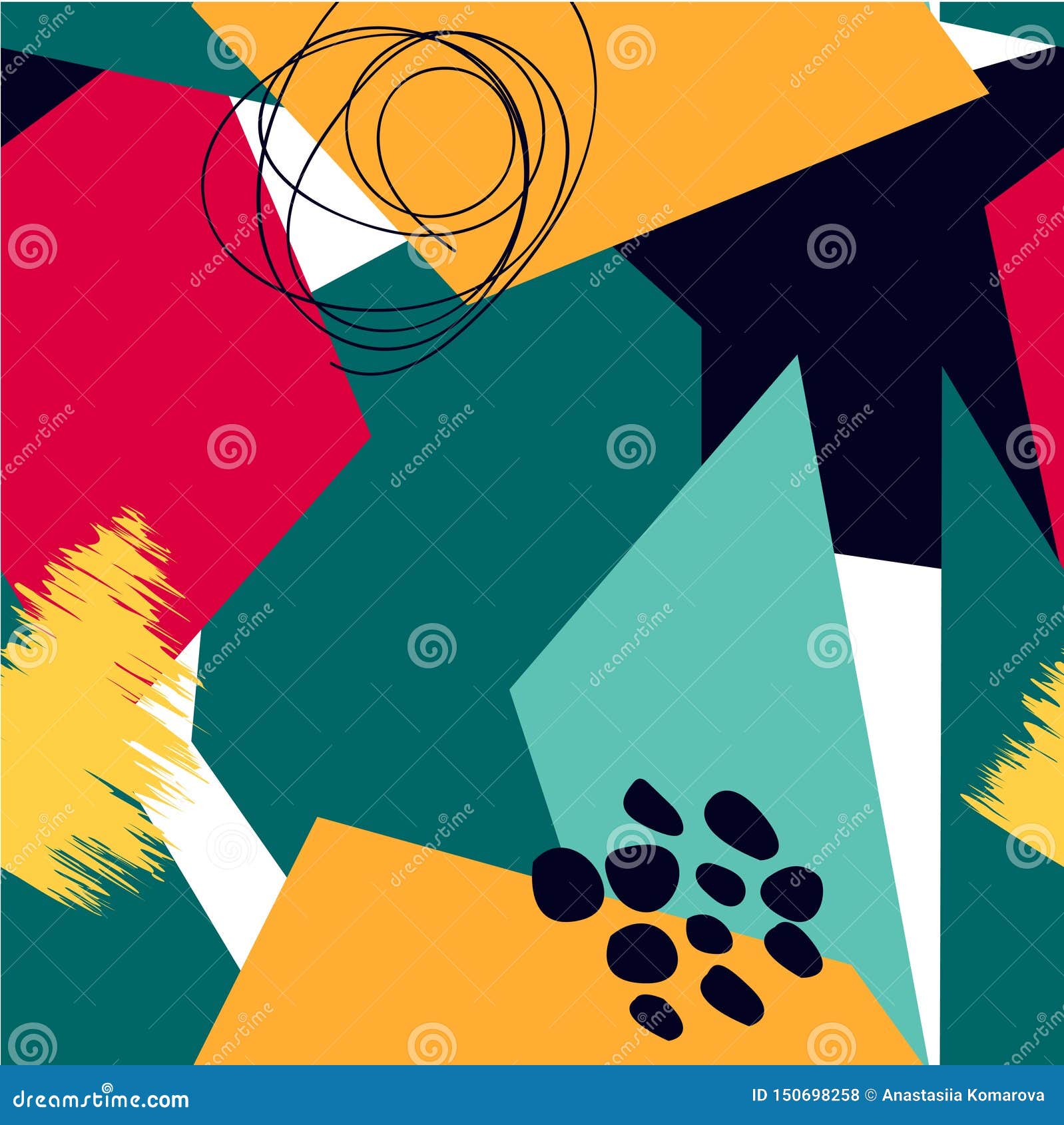 Abstract Seamless Pattern with Graphyc Elements, Modern Abstract Shapes ...