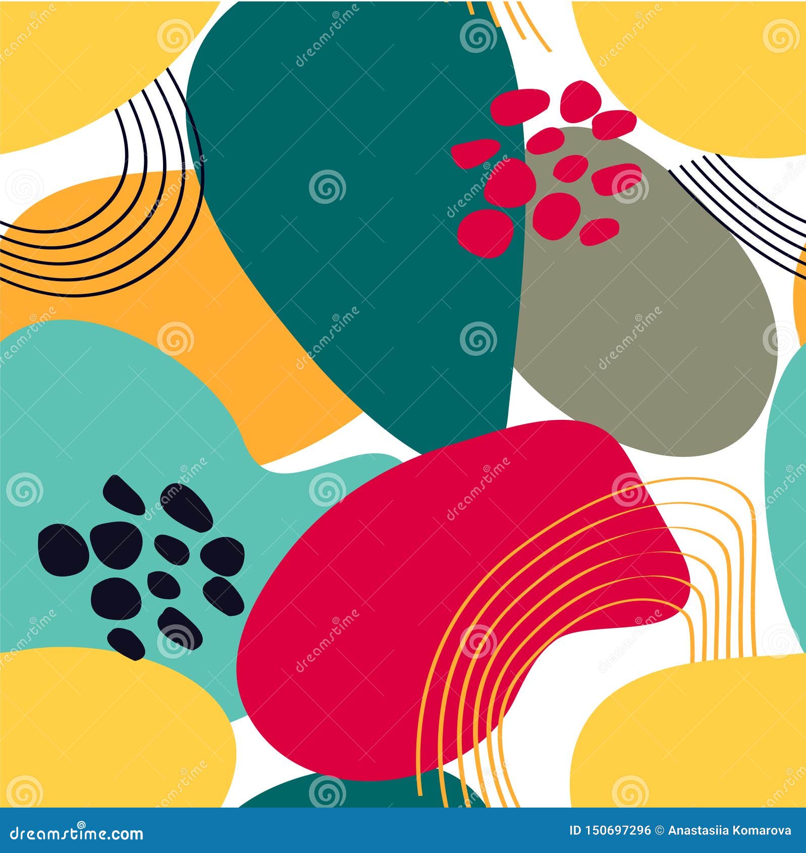 Abstract Seamless Pattern with Graphyc Elements, Modern Abstract Shapes ...
