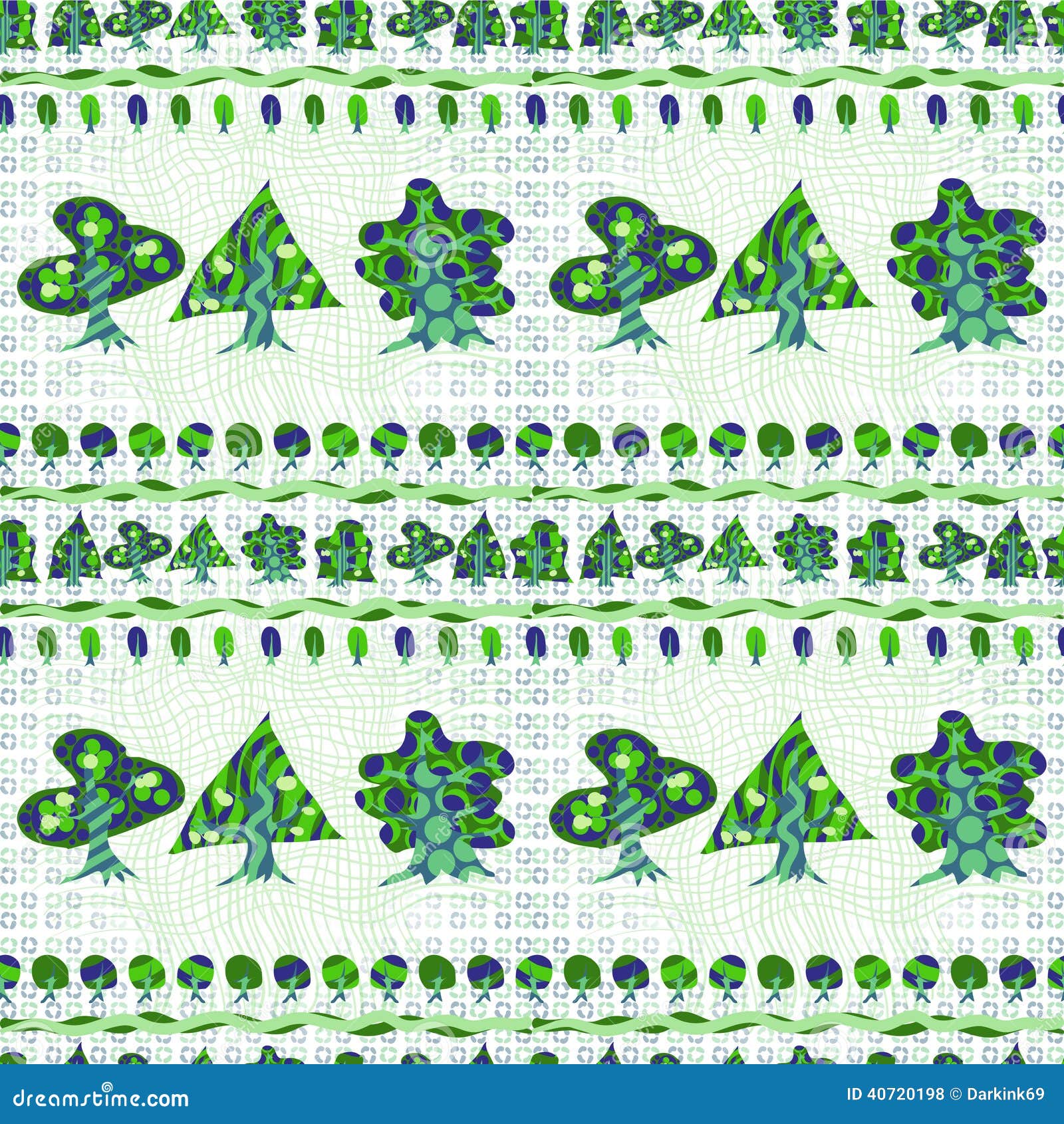 Abstract Seamless Pattern of Green Forest Stock Vector - Illustration ...