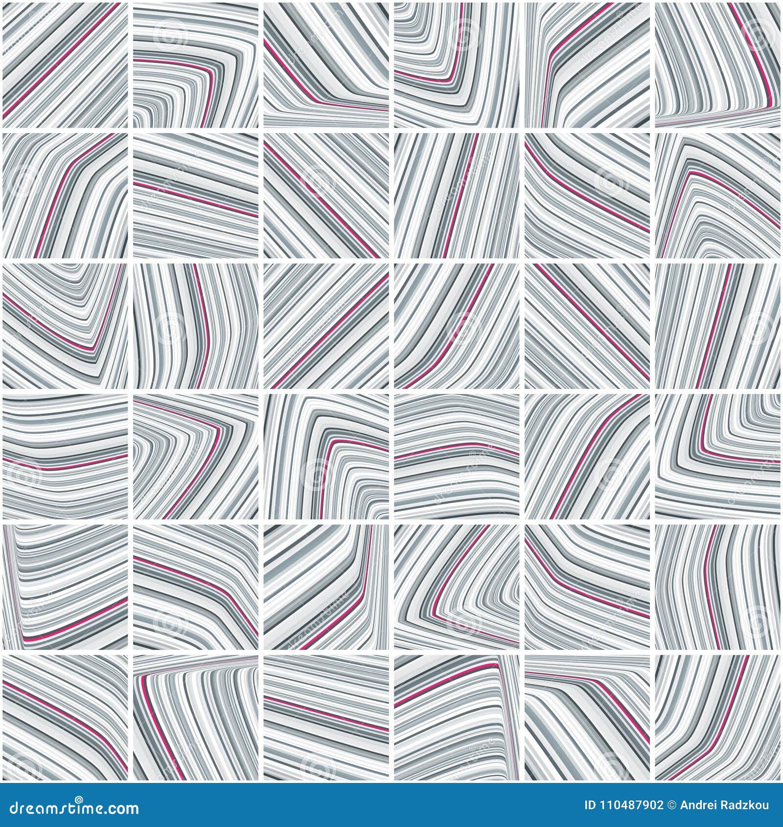 Abstract Pattern with Grey and Cerise Striped Tiles Stock Vector ...