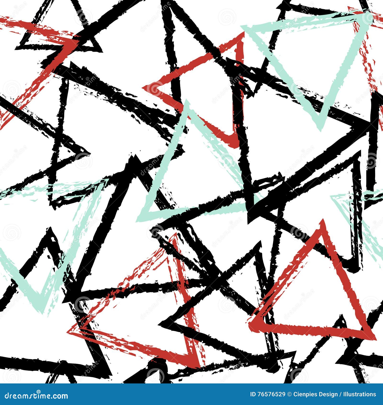 Abstract Seamless Pattern with Grunge Triangles Stock Vector ...